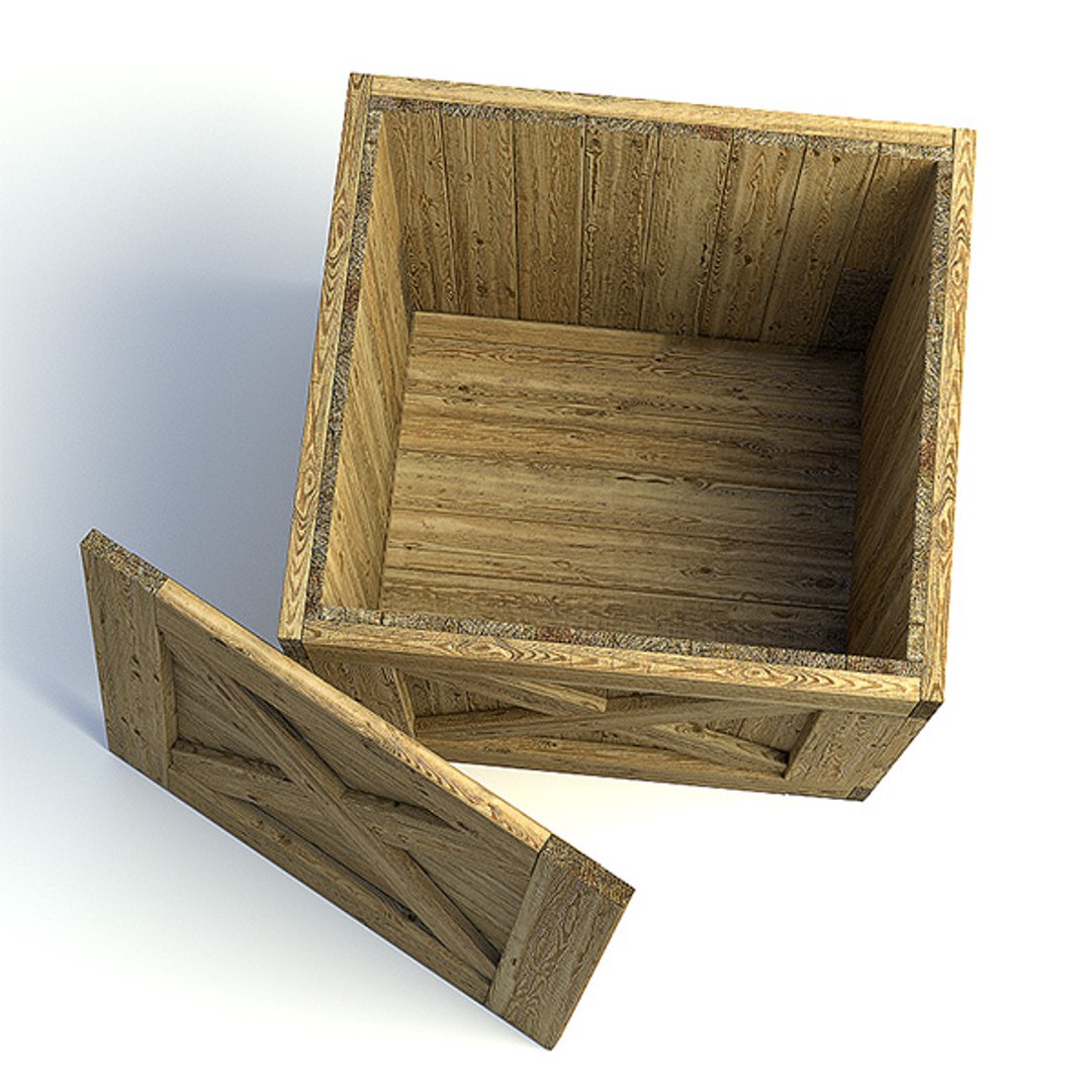 3d model wood crate