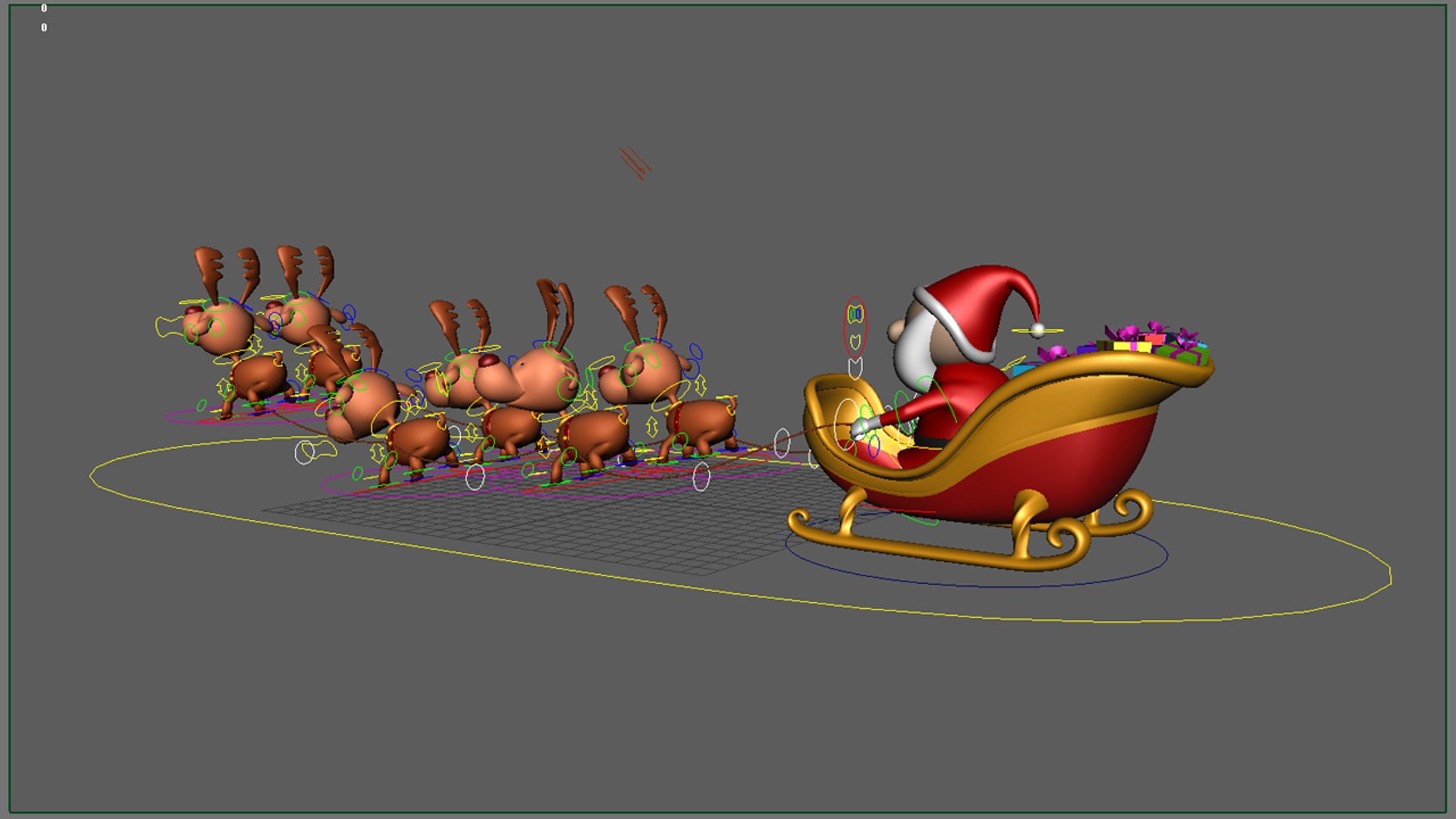 3D Rigged Santa Reindeer Cart - TurboSquid 1647697