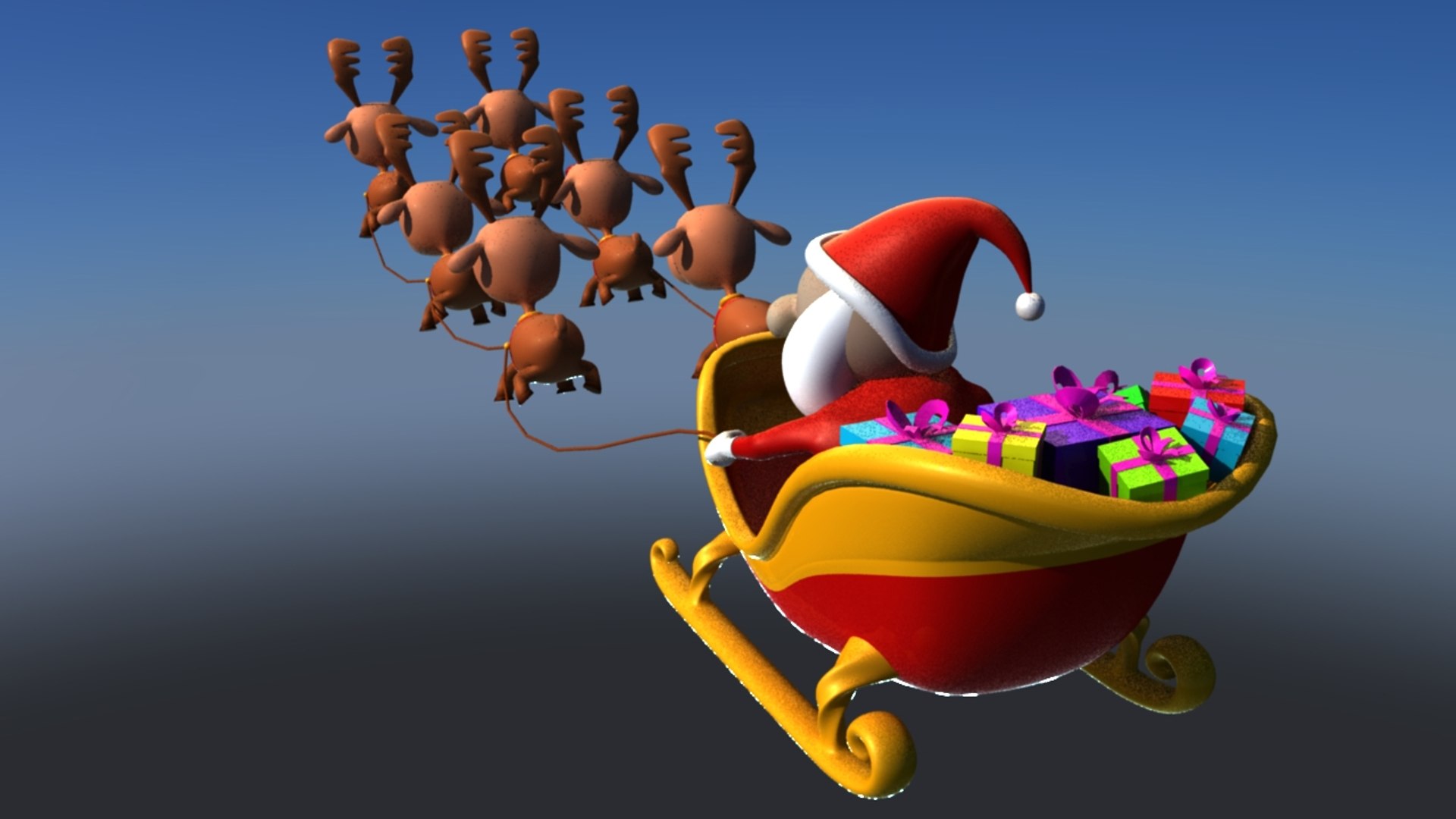 3D Rigged Santa Reindeer Cart - TurboSquid 1647697