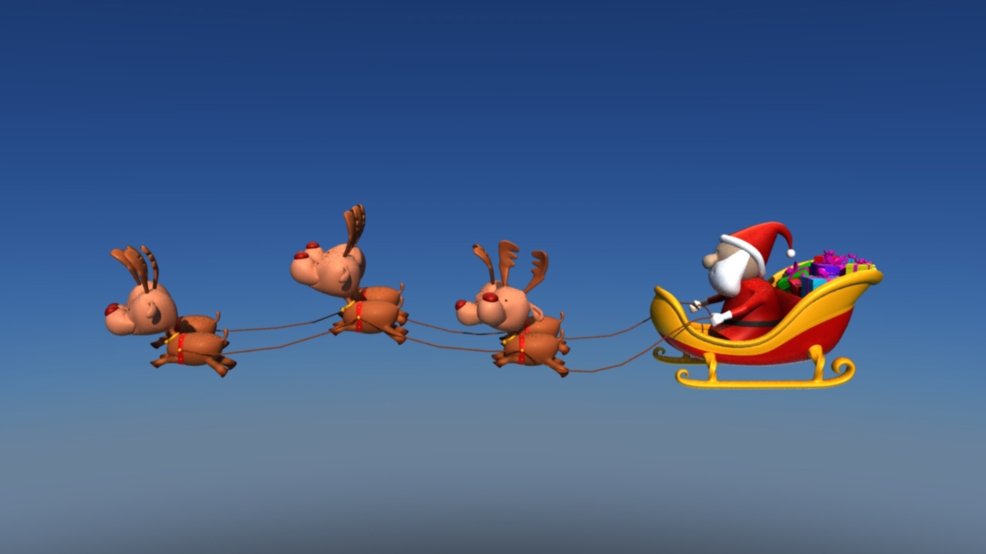 3D Rigged Santa Reindeer Cart - TurboSquid 1647697