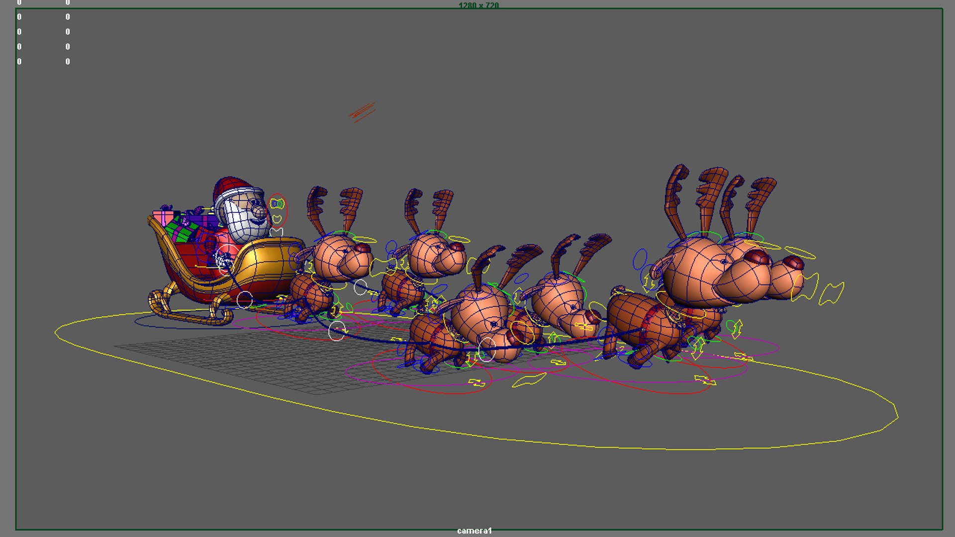 3D Rigged Santa Reindeer Cart - TurboSquid 1647697