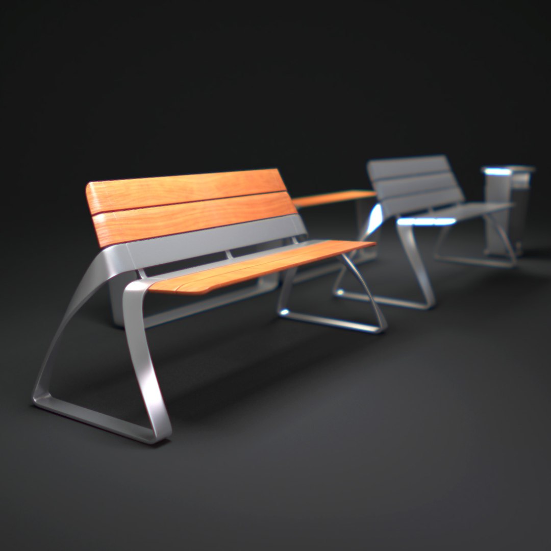 3ds Max Metro-bench