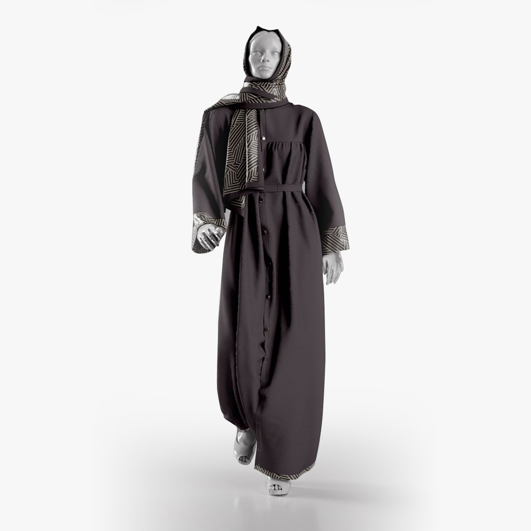 3D Abaya With hijab V01 model - TurboSquid 2064527