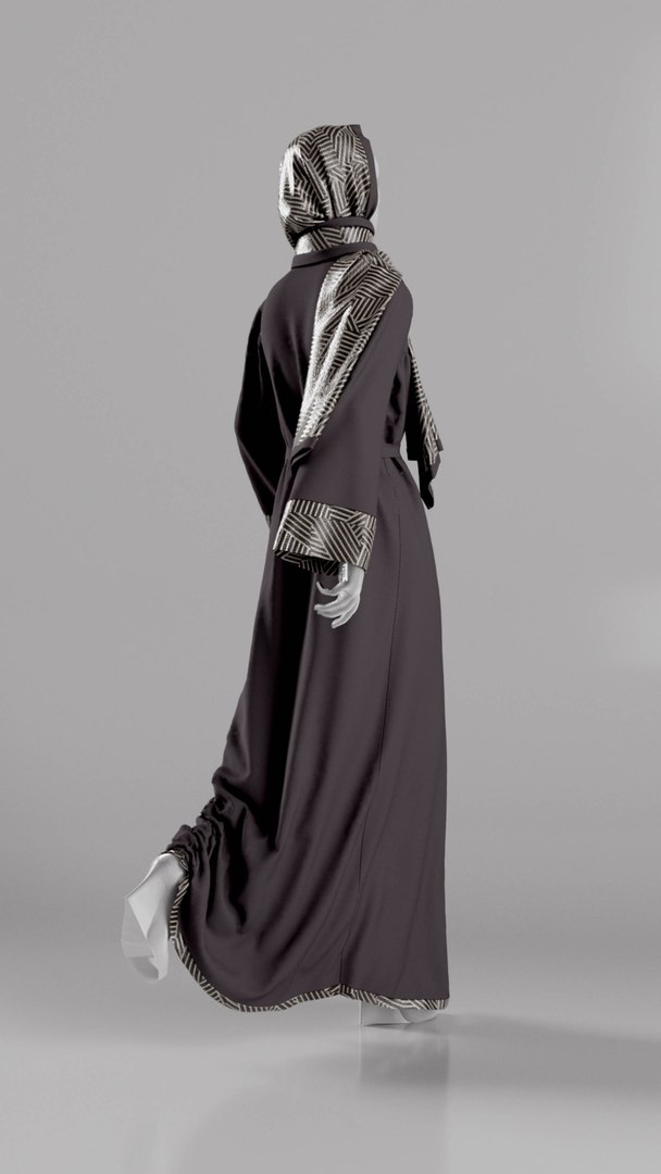 3D Abaya With Hijab V01 Model - TurboSquid 2064527