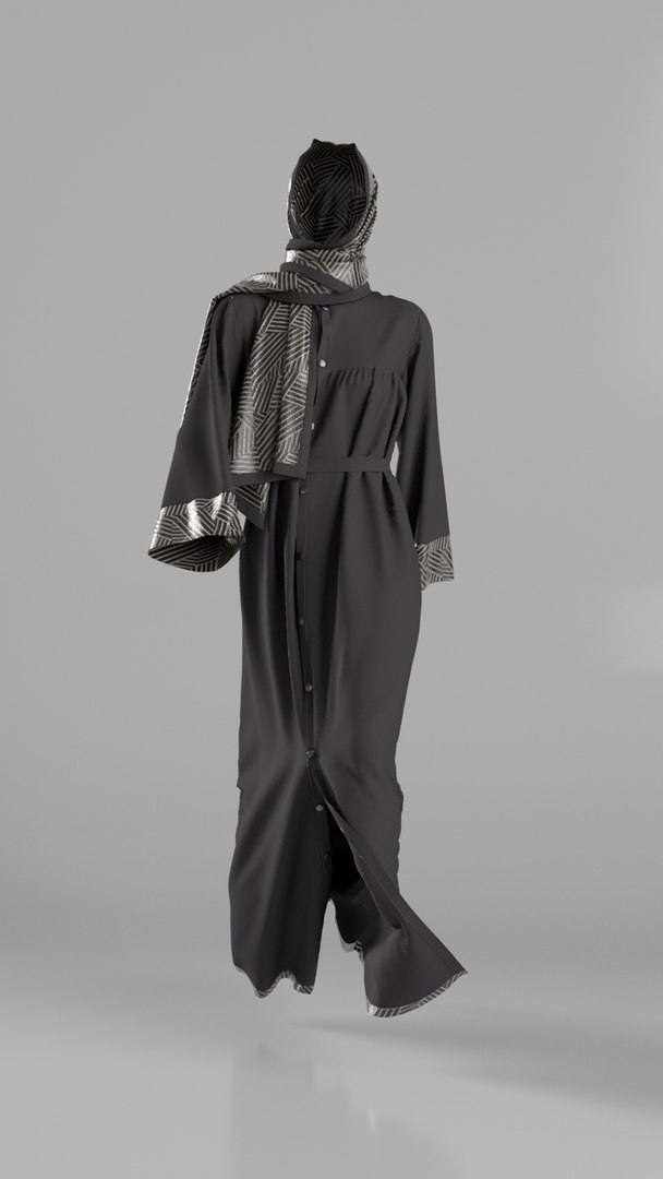 3D Abaya With Hijab V01 Model - TurboSquid 2064527