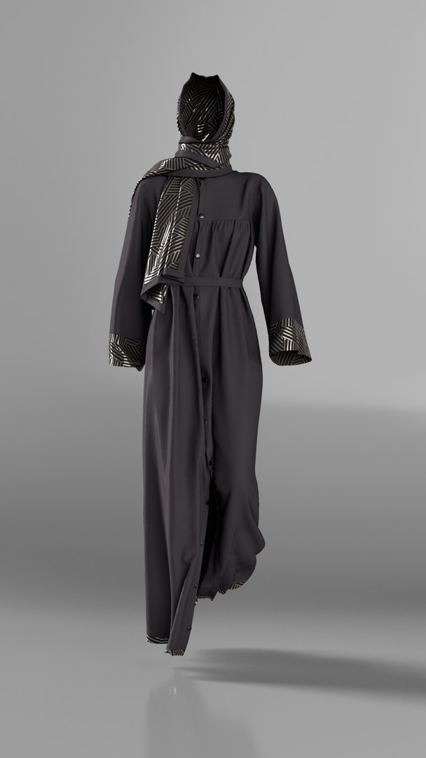 3D Abaya With Hijab V01 Model - TurboSquid 2064527
