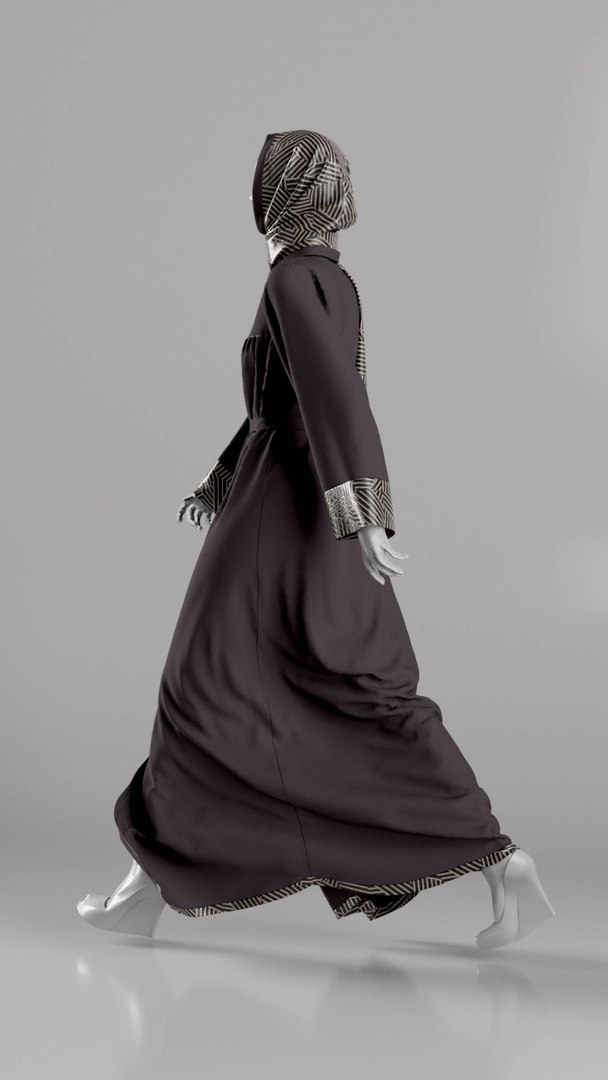 3D Abaya With Hijab V01 Model - TurboSquid 2064527
