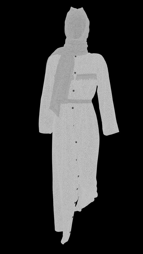 3D Abaya With Hijab V01 Model - TurboSquid 2064527