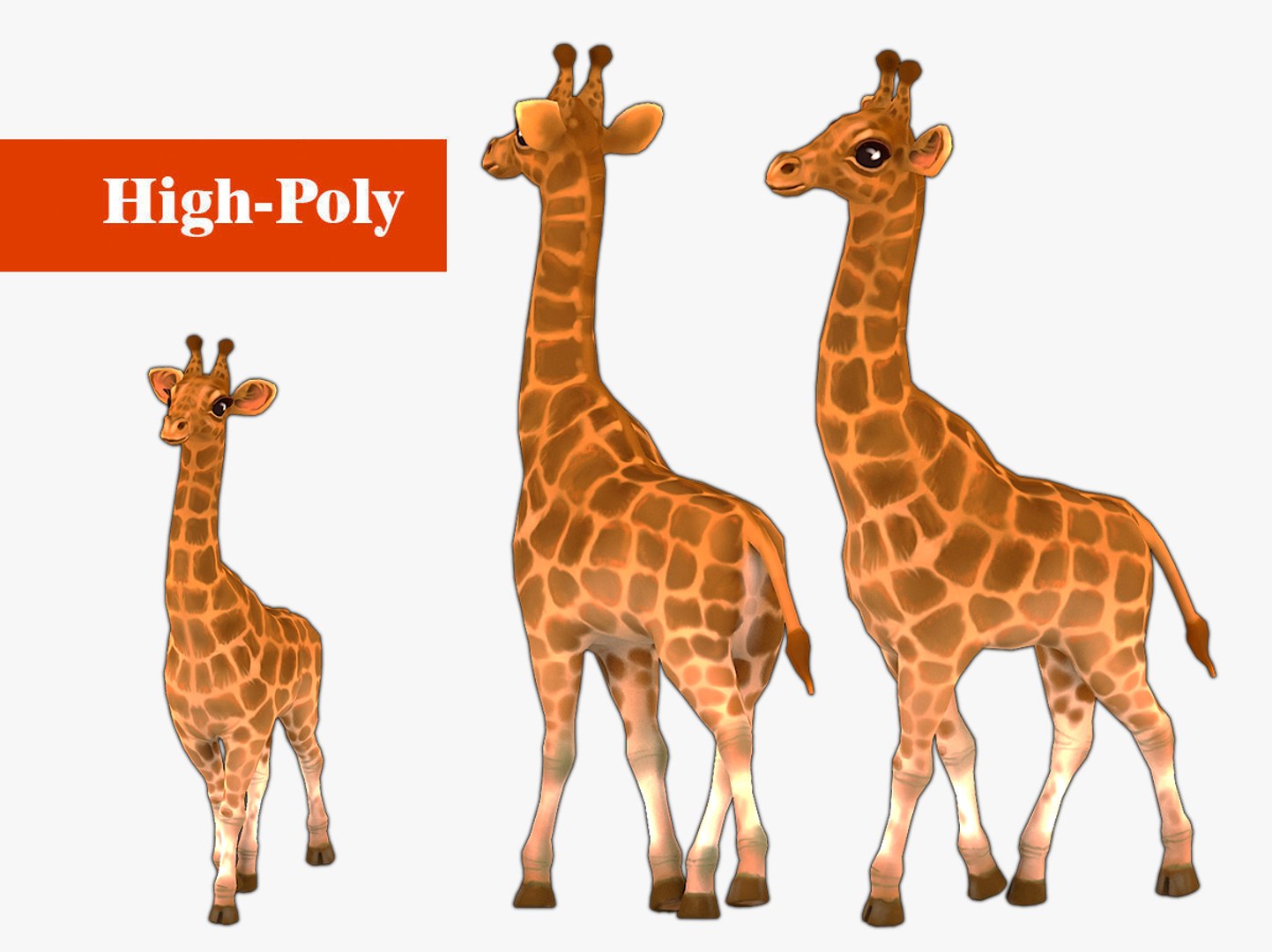 3D Giraffe Rig High-poly Textured - TurboSquid 2345106