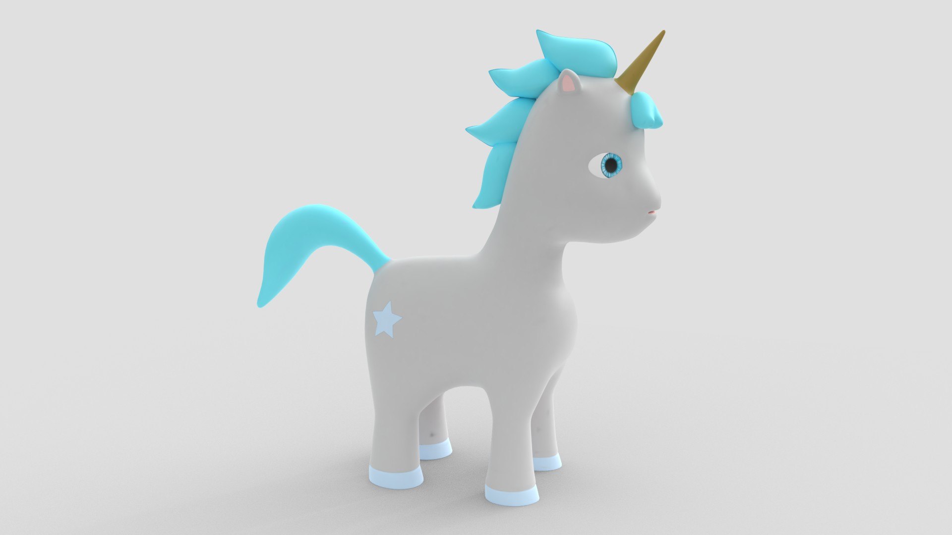 Cartoon Mighty Unicorn Model - TurboSquid 1502497