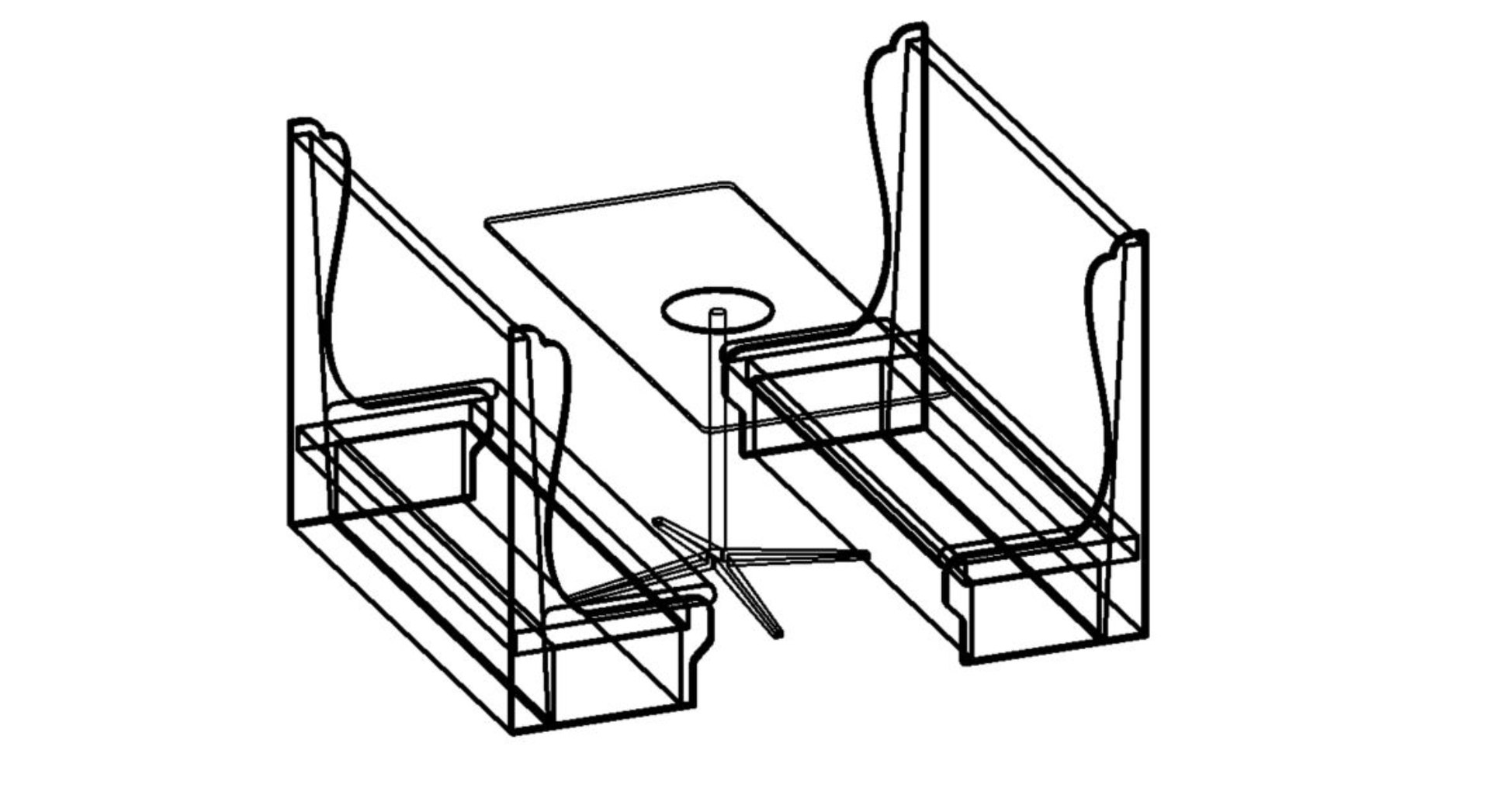 Parametric Booth Seating 3D Model - TurboSquid 1971314