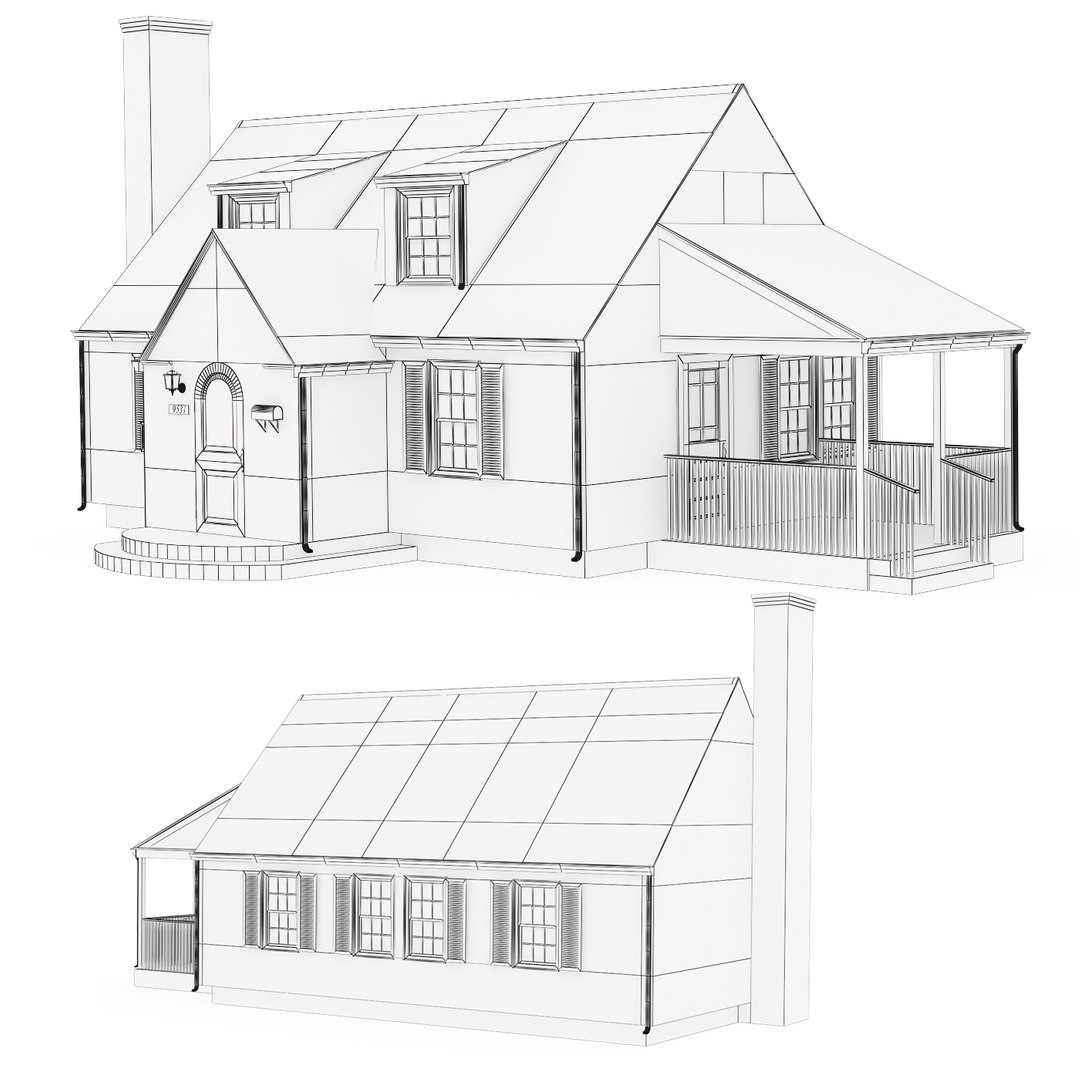 Cottage Architecture 3D Model - TurboSquid 1643096