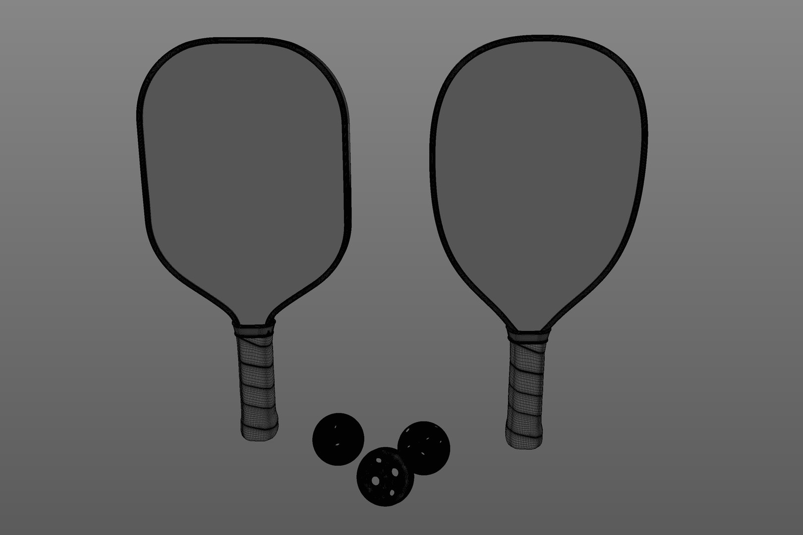 3D Pickleball Set Paddles And Balls - TurboSquid 2193121