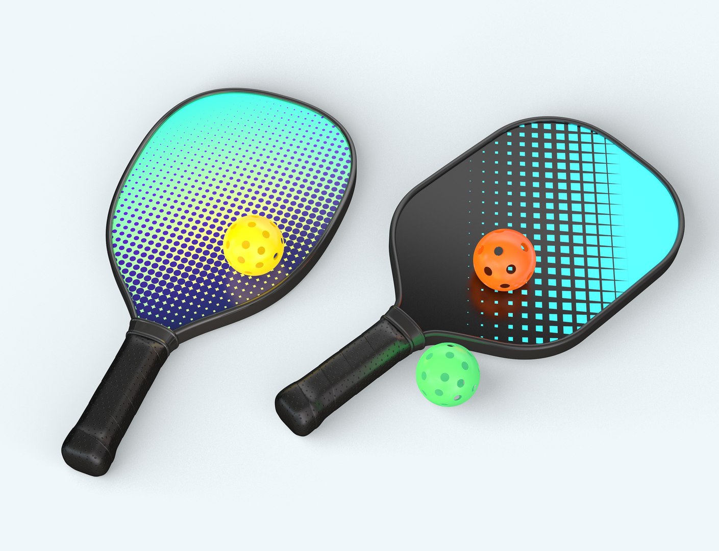 3D Pickleball Set Paddles And Balls - TurboSquid 2193121