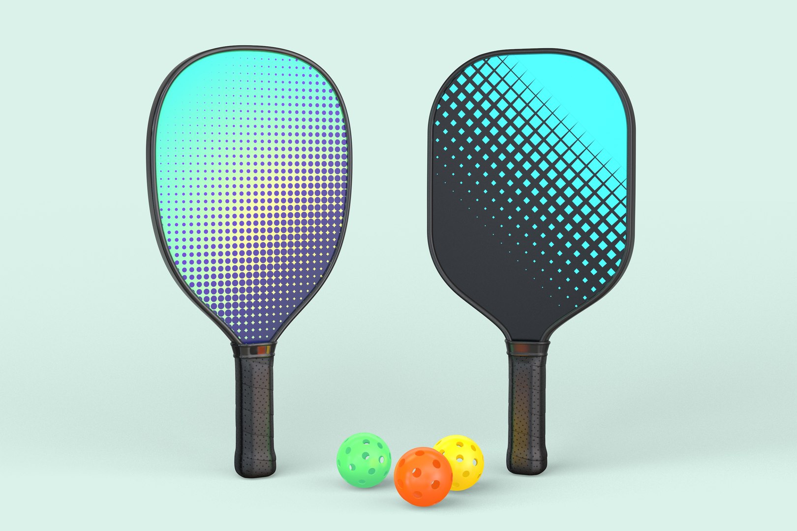 3D Pickleball Set Paddles And Balls - TurboSquid 2193121