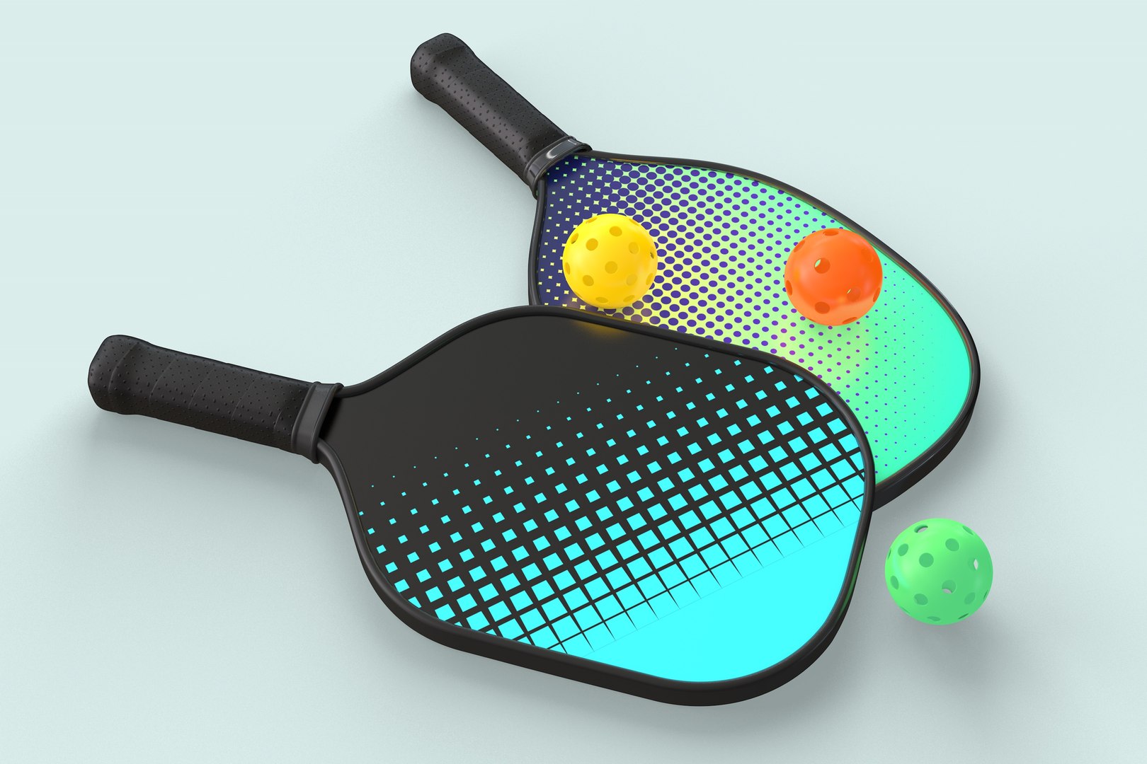 3D Pickleball Set Paddles And Balls - TurboSquid 2193121