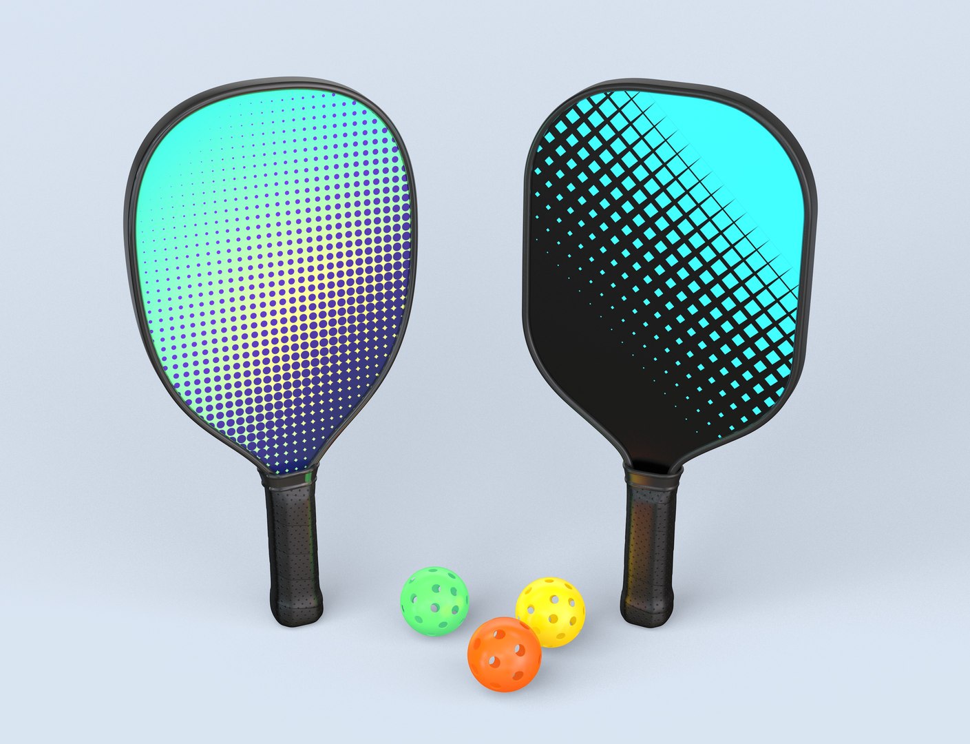 3D Pickleball Set Paddles And Balls - TurboSquid 2193121