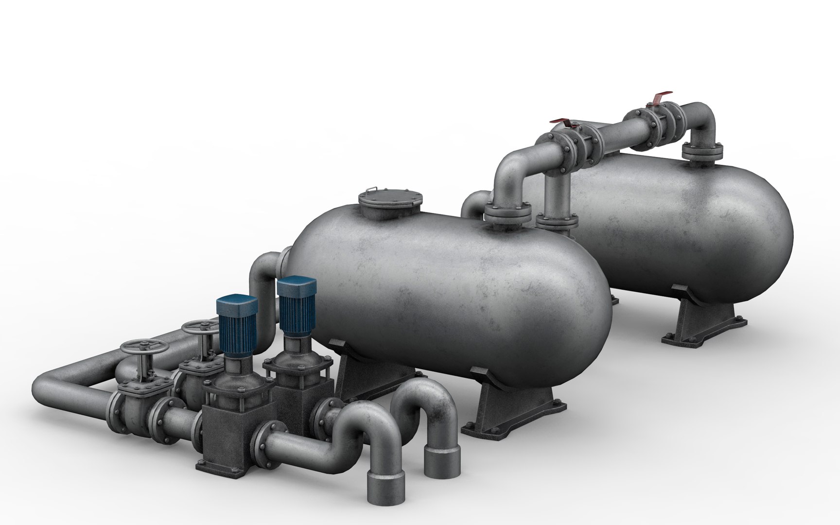 Industrial Pipe Assembly Model - TurboSquid 1513211