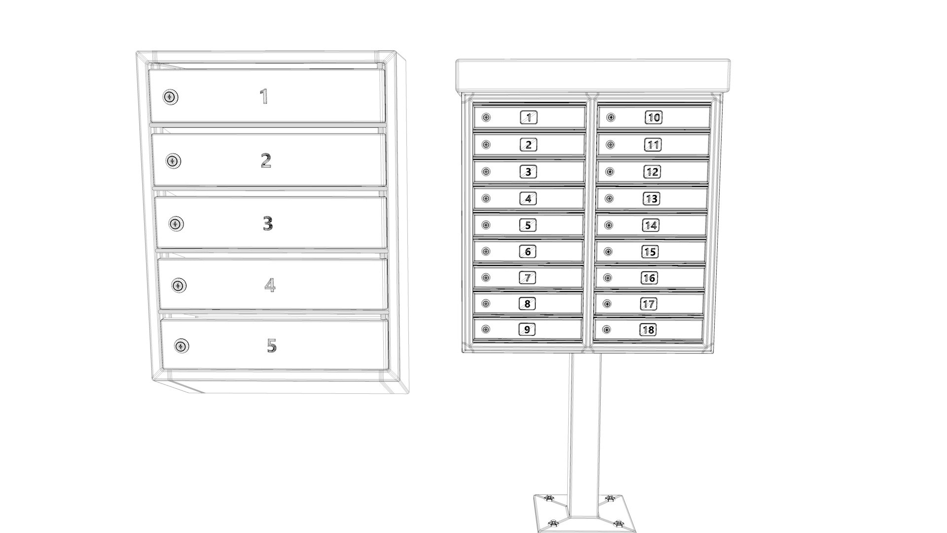 3D Mailboxes Block - TurboSquid 2068669