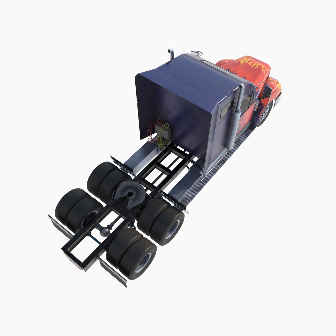 3D Truck Tractor With Flame Paint - TurboSquid 2227203