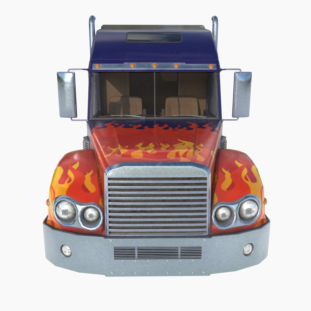 3D Truck Tractor With Flame Paint - TurboSquid 2227203