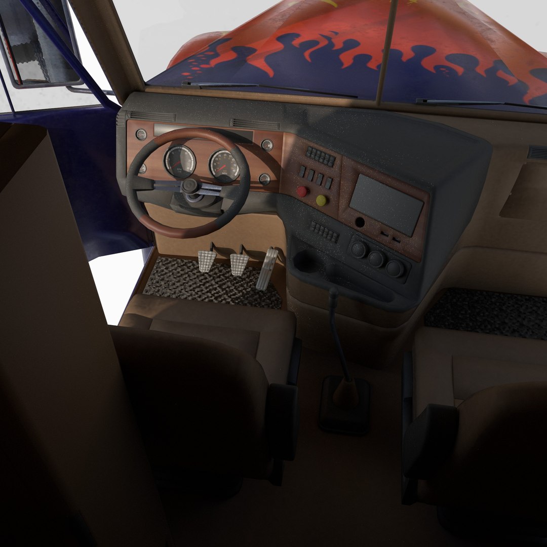 3D Truck Tractor With Flame Paint - TurboSquid 2227203