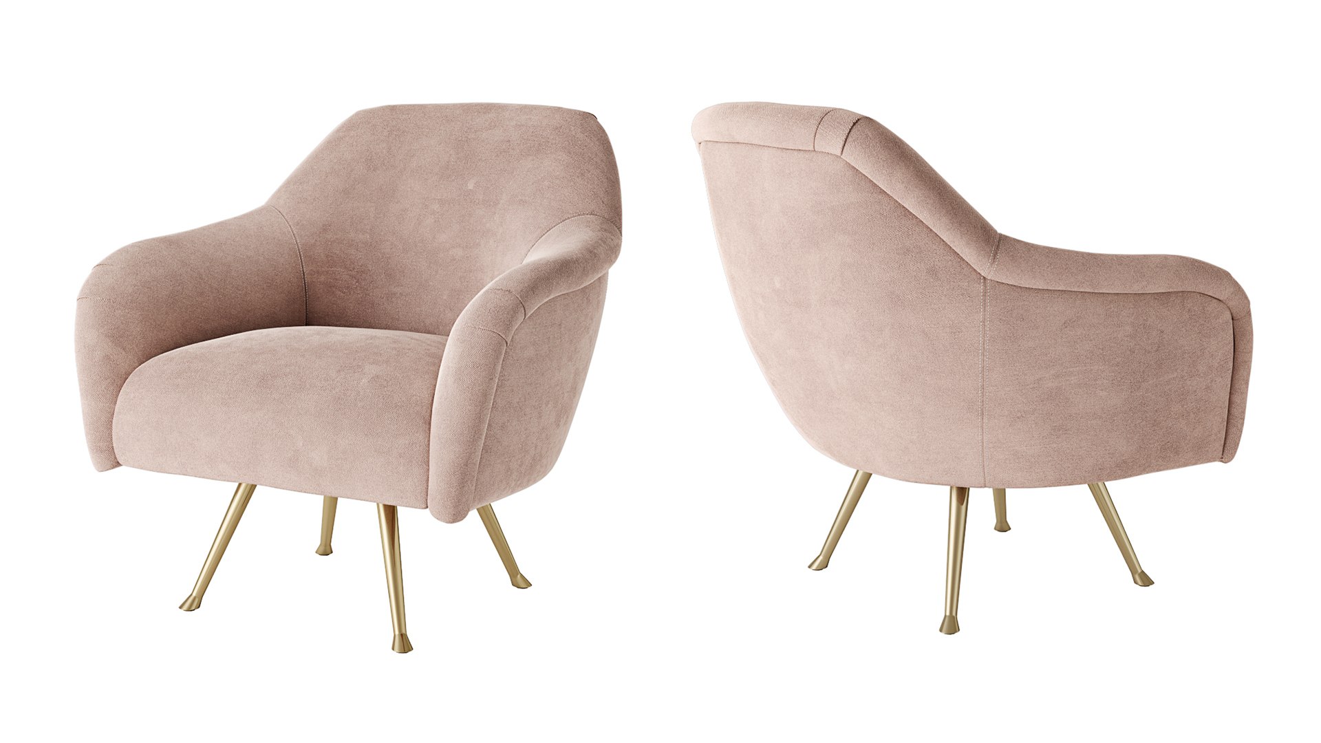 3D Mecox Dayle Rose Quartz Swivel Chair - TurboSquid 2205699