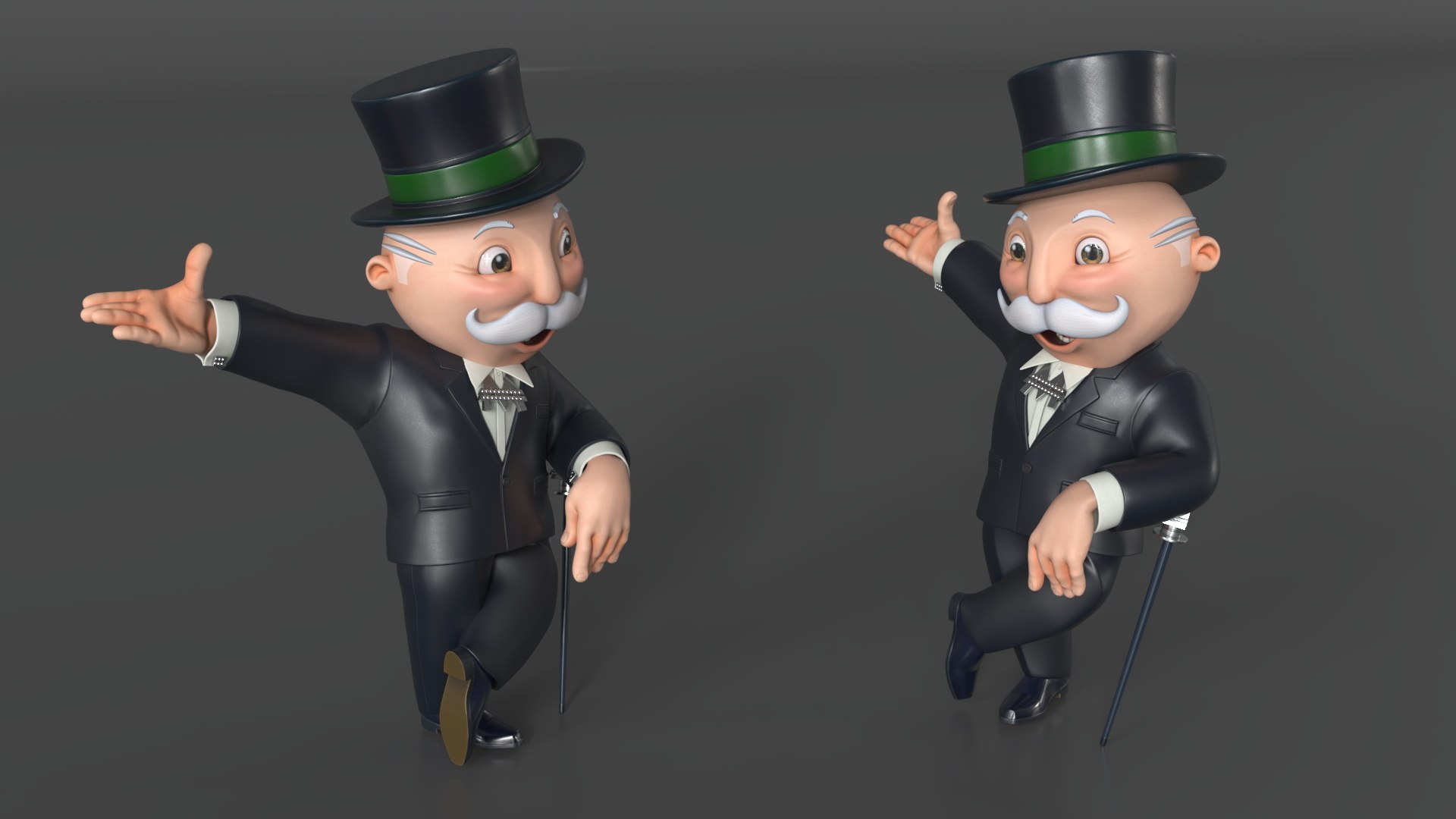 3D Mr Monopoly Character Welcome Pose - TurboSquid 2274944