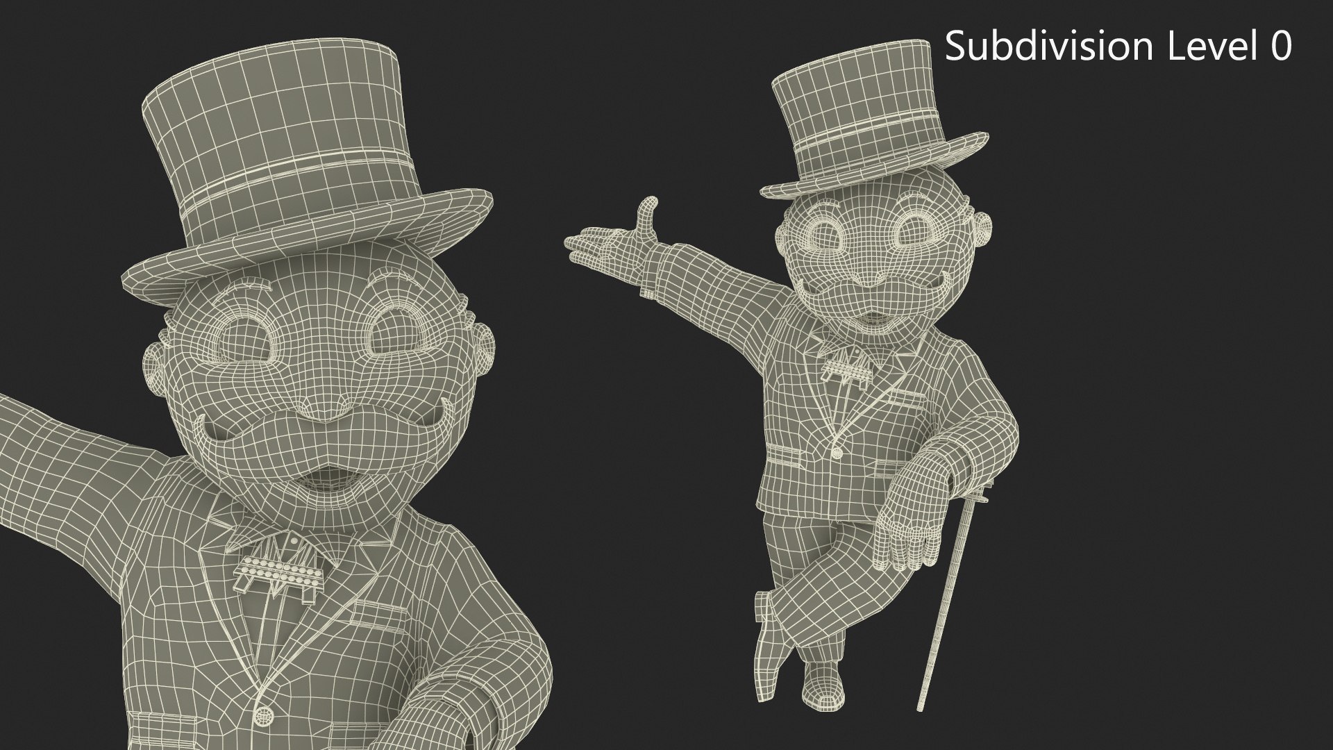 3D Mr Monopoly Character Welcome Pose - TurboSquid 2274944