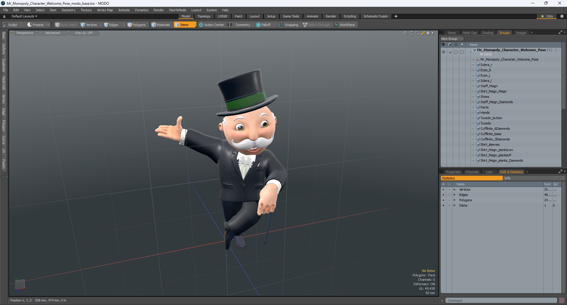 3D Mr Monopoly Character Welcome Pose - TurboSquid 2274944