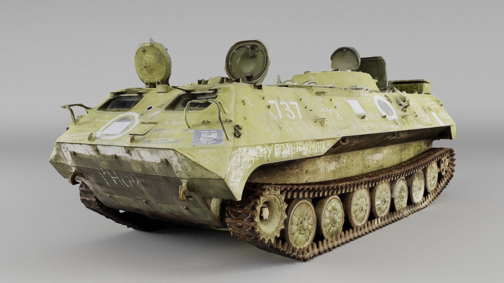 Destroyed MT-LB Multi-purpose Towing Vehicle 3D Model - TurboSquid 2120102