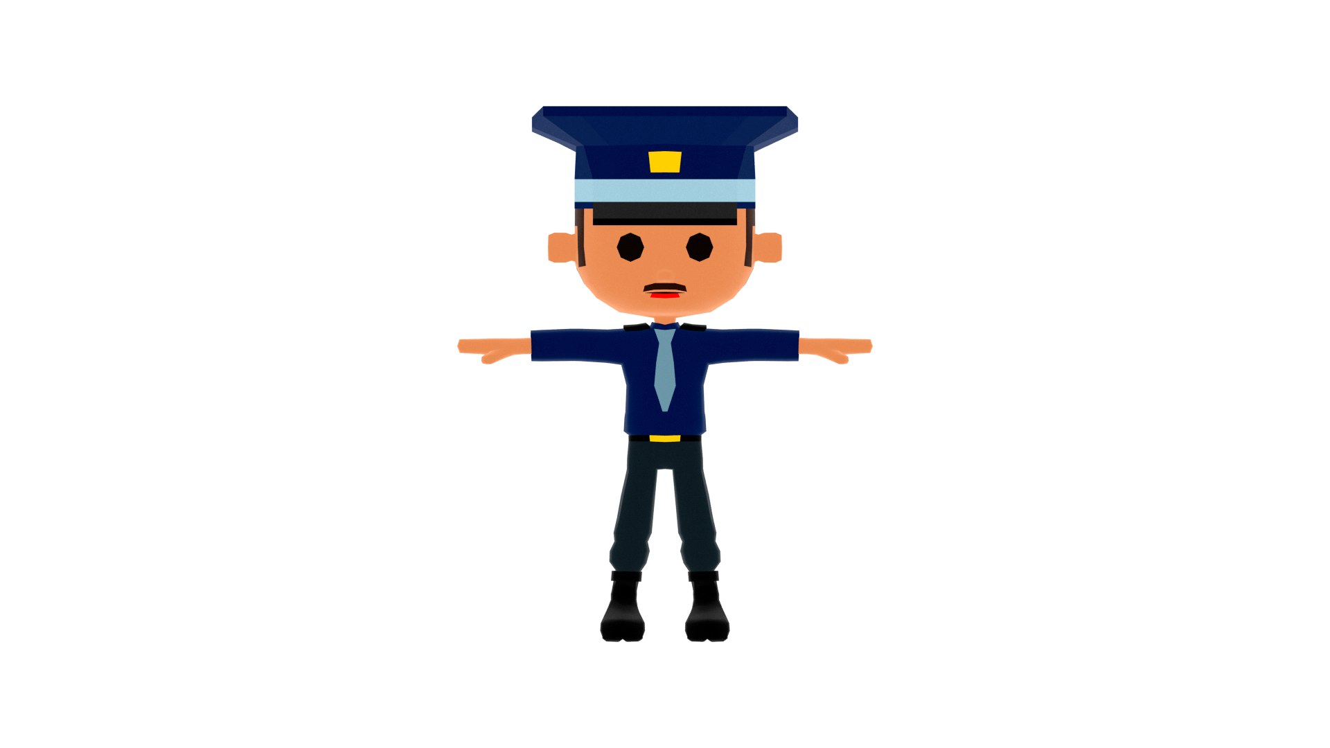 3D Police Man - OBJ - Low Poly Quad Model - TurboSquid 1785508