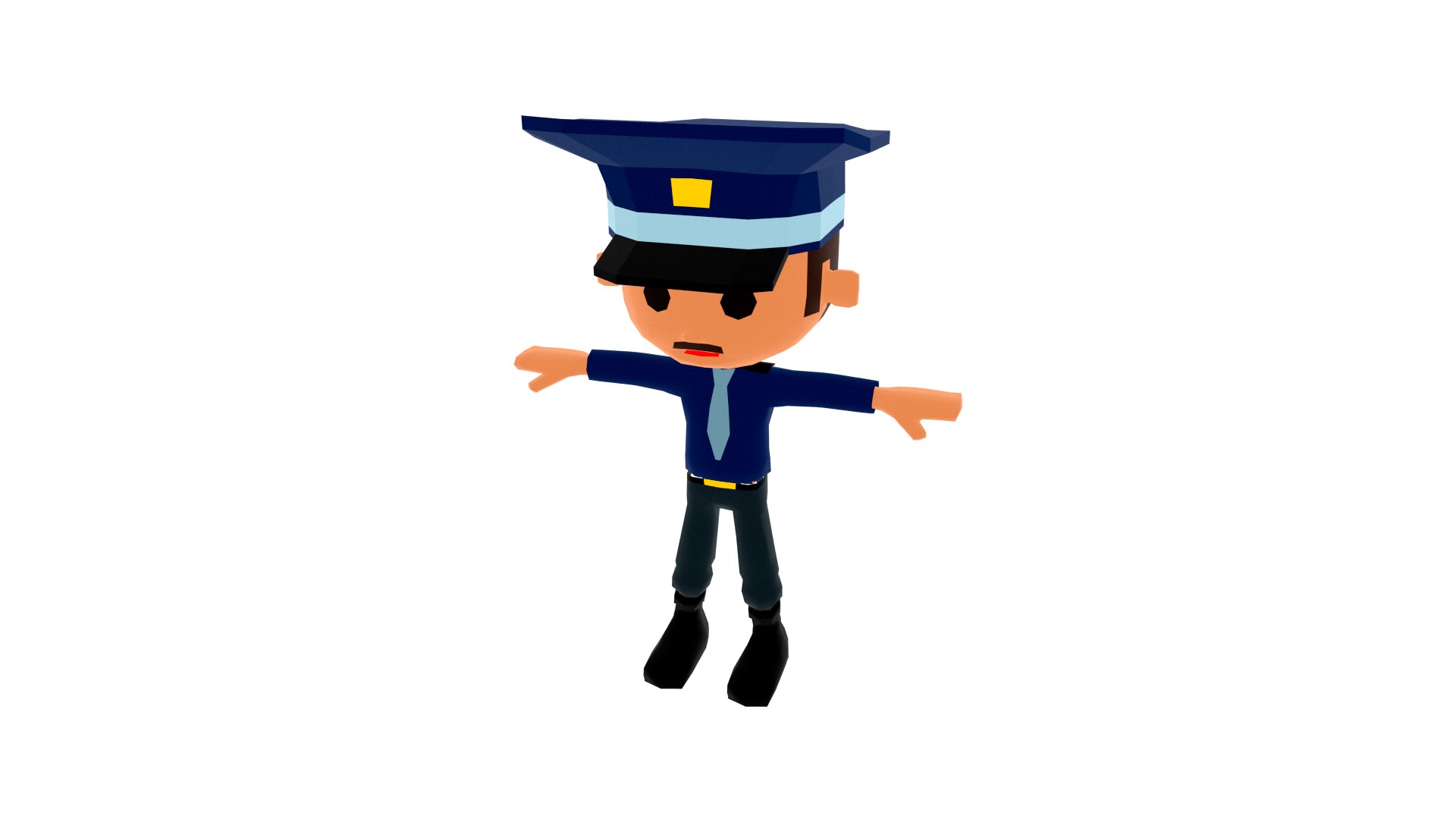 3D Police Man - OBJ - Low Poly Quad Model - TurboSquid 1785508