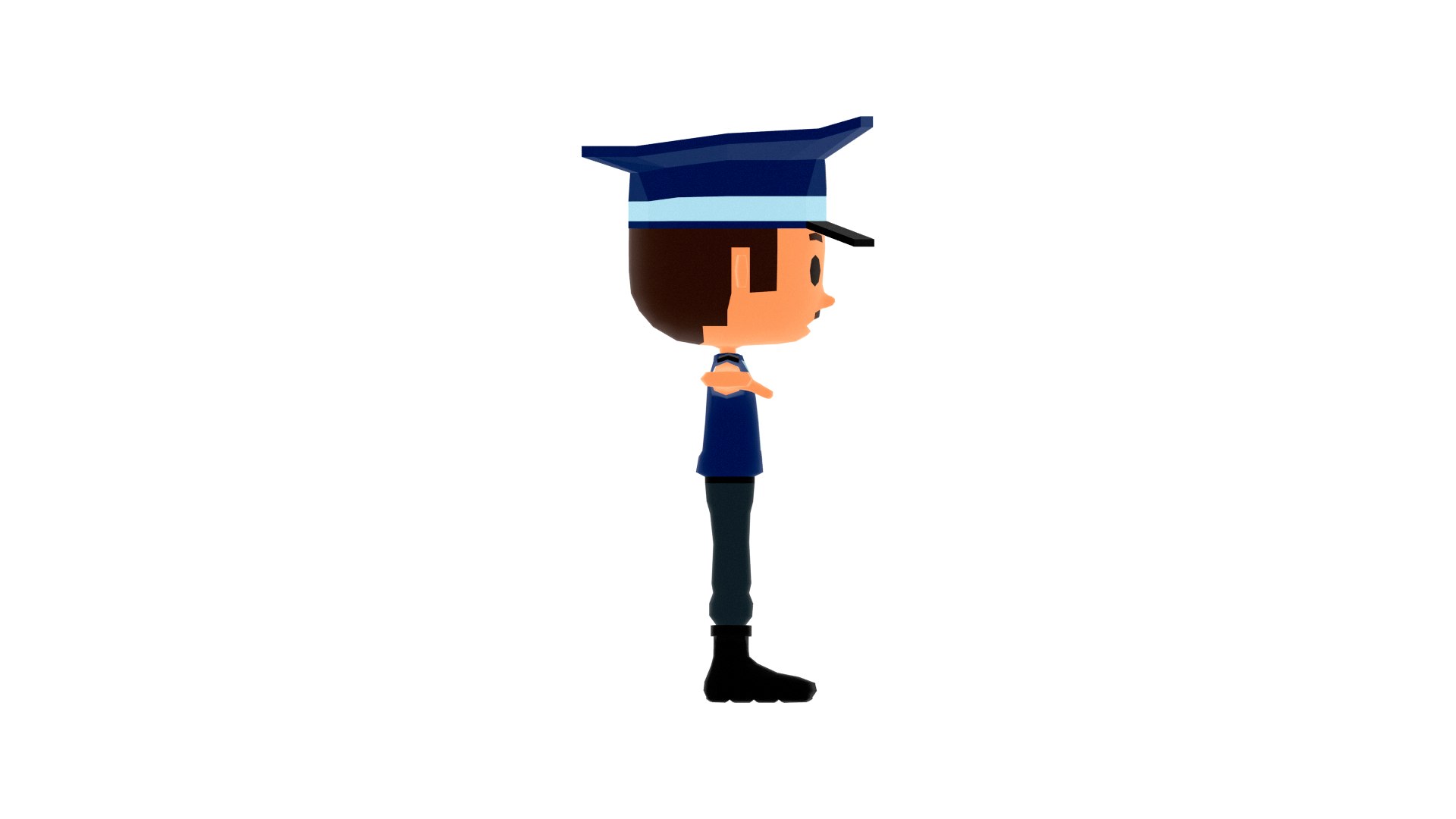 3D Police Man - OBJ - Low Poly Quad Model - TurboSquid 1785508