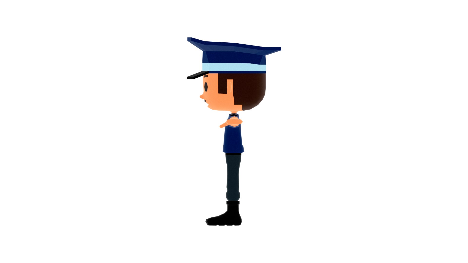 3D Police Man - OBJ - Low Poly Quad Model - TurboSquid 1785508