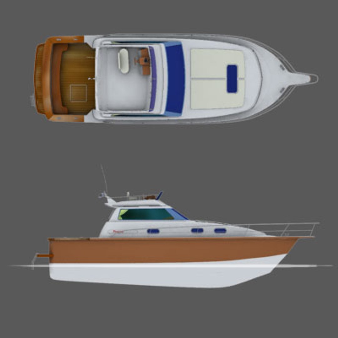 3d Yacht Motorboat Model