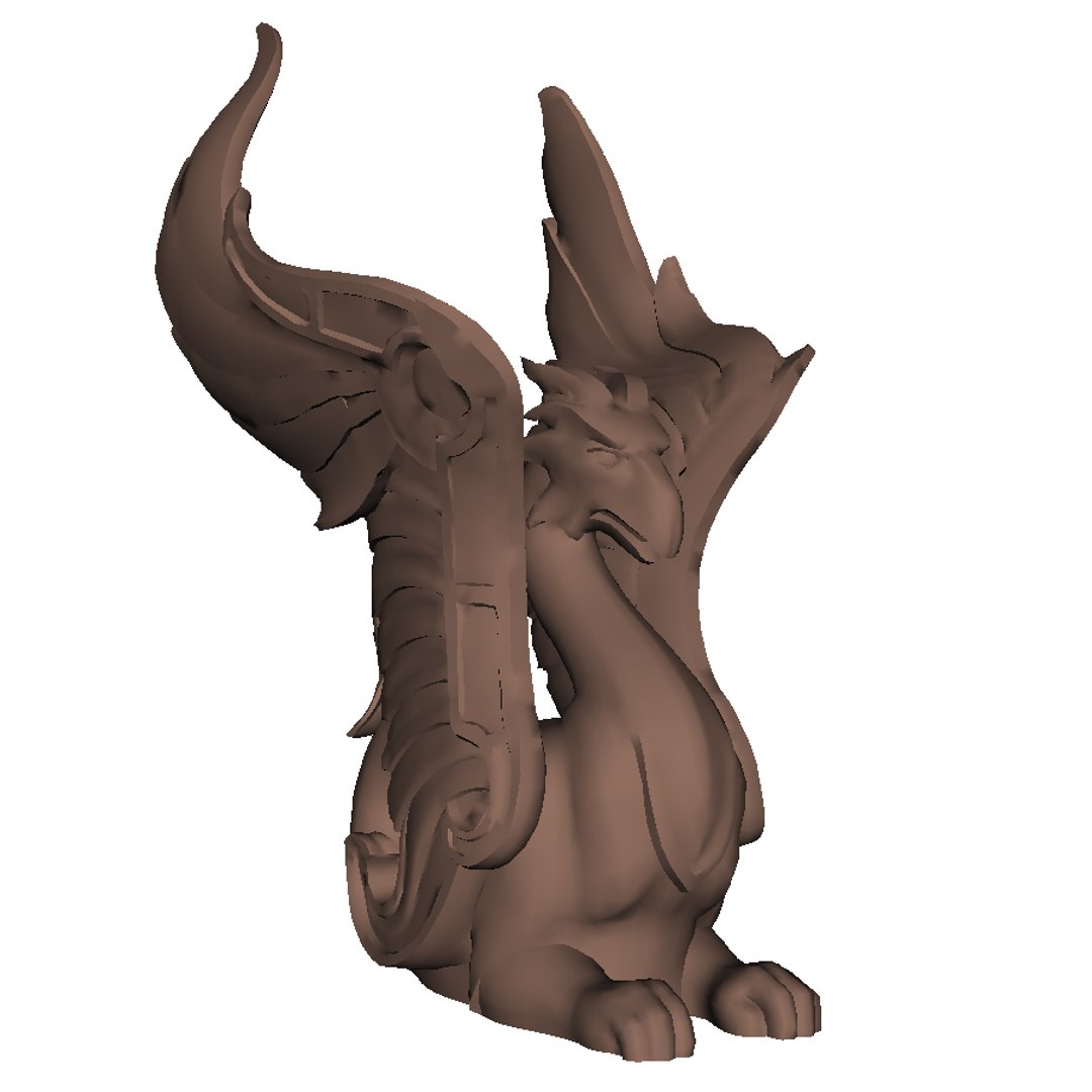 balinesian winged serpent sculpture 3d obj