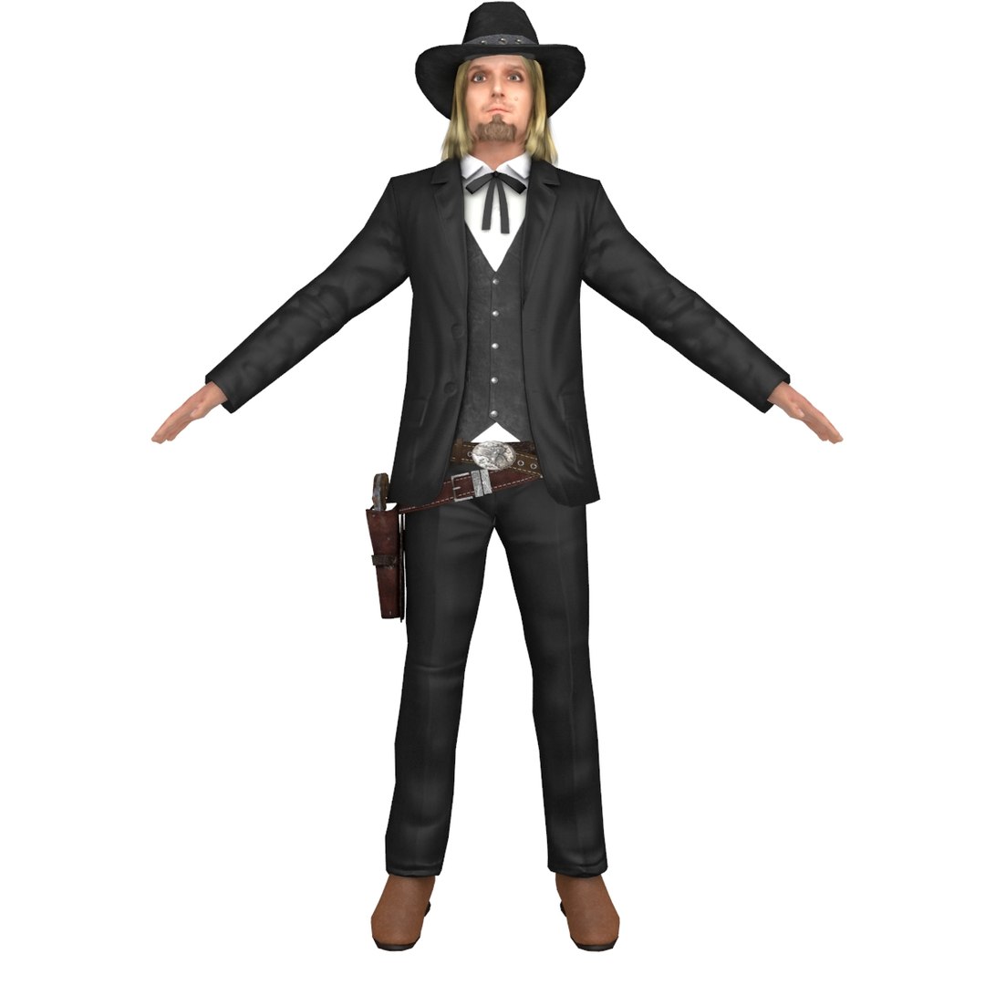 3D Cowboy Belt Revolver Model - TurboSquid 1274607