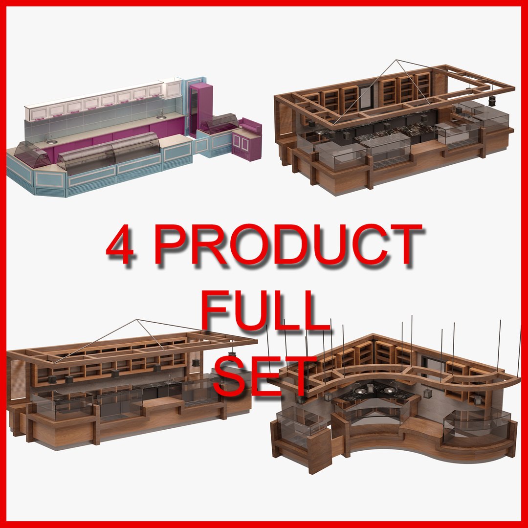 Bar Set Furniture 3D Model - TurboSquid 1228319