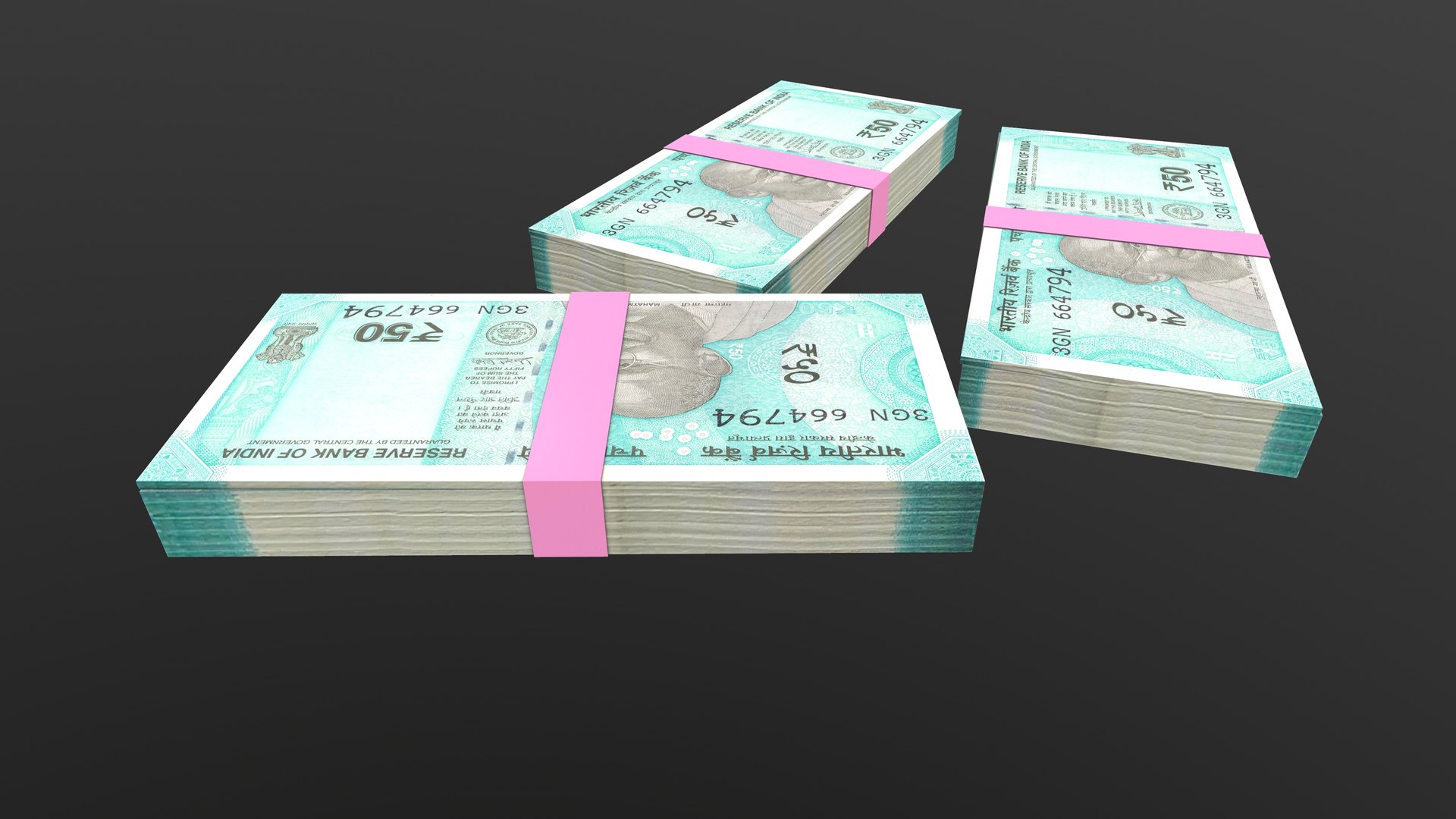 3D Indian 50 Note Currency Bundle AR VR PBR - TurboSquid 2006956
