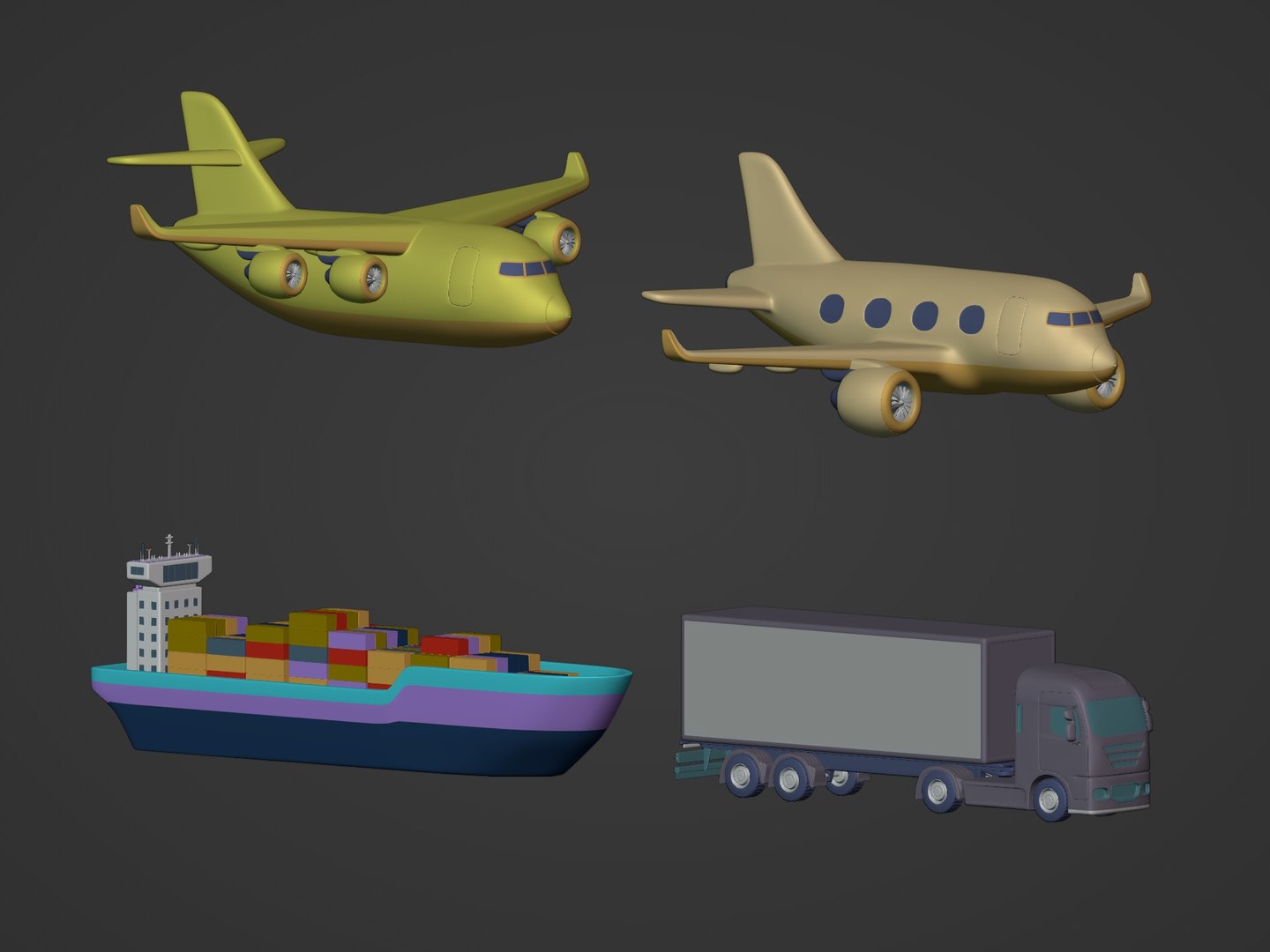 3D Model Transport Vehicles Pack - TurboSquid 1790446