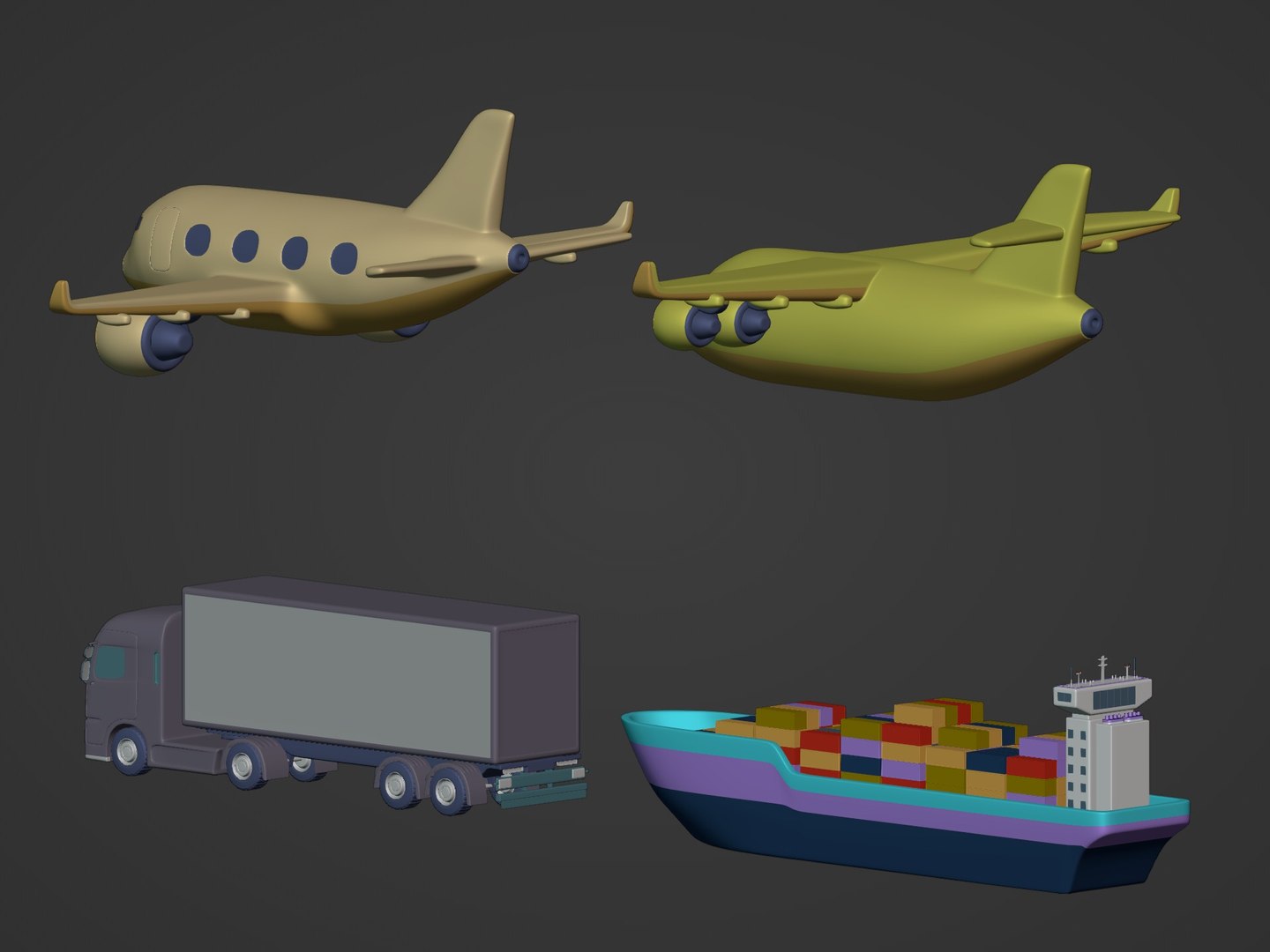 3D Model Transport Vehicles Pack - TurboSquid 1790446