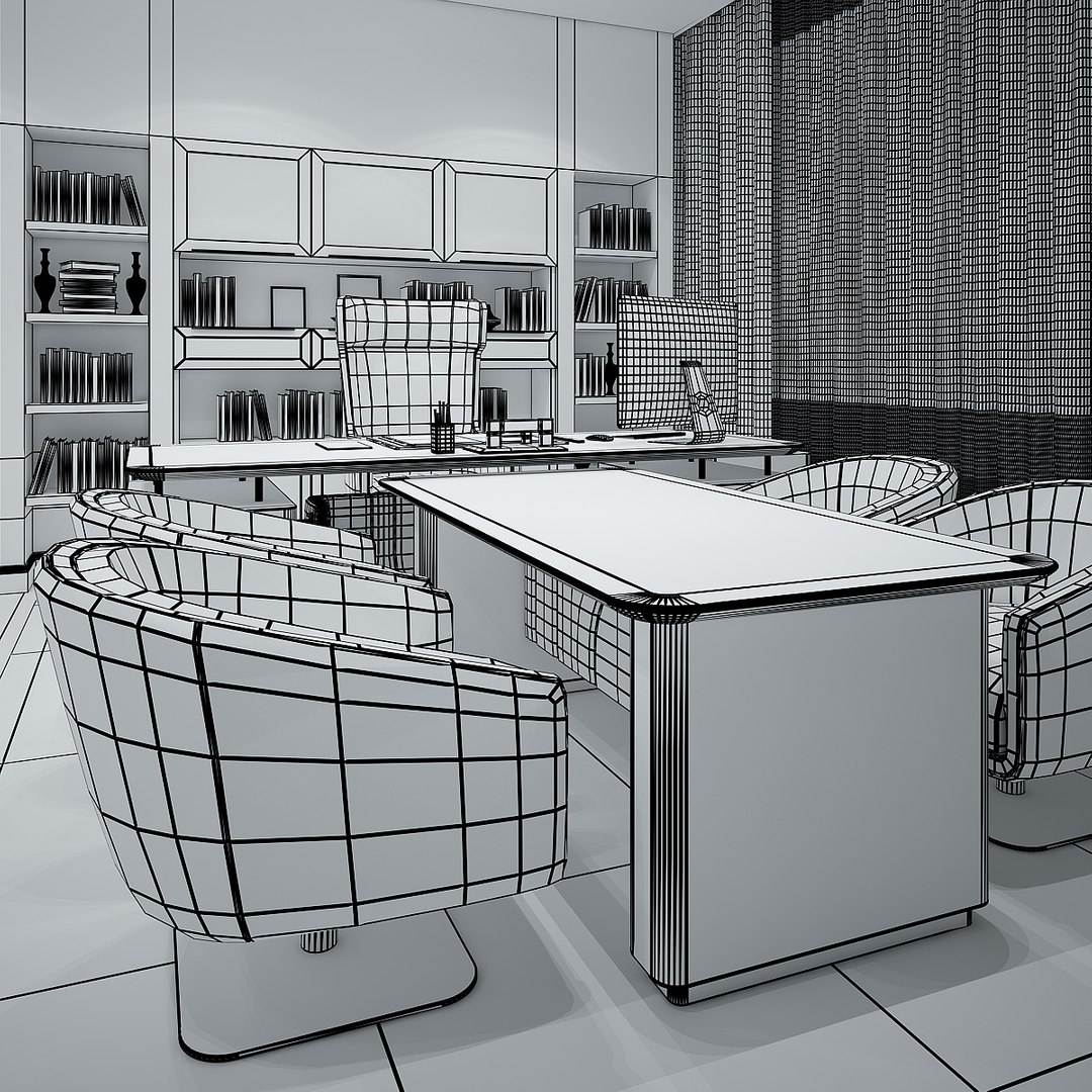 3D President Chair Desk Model - TurboSquid 1304541
