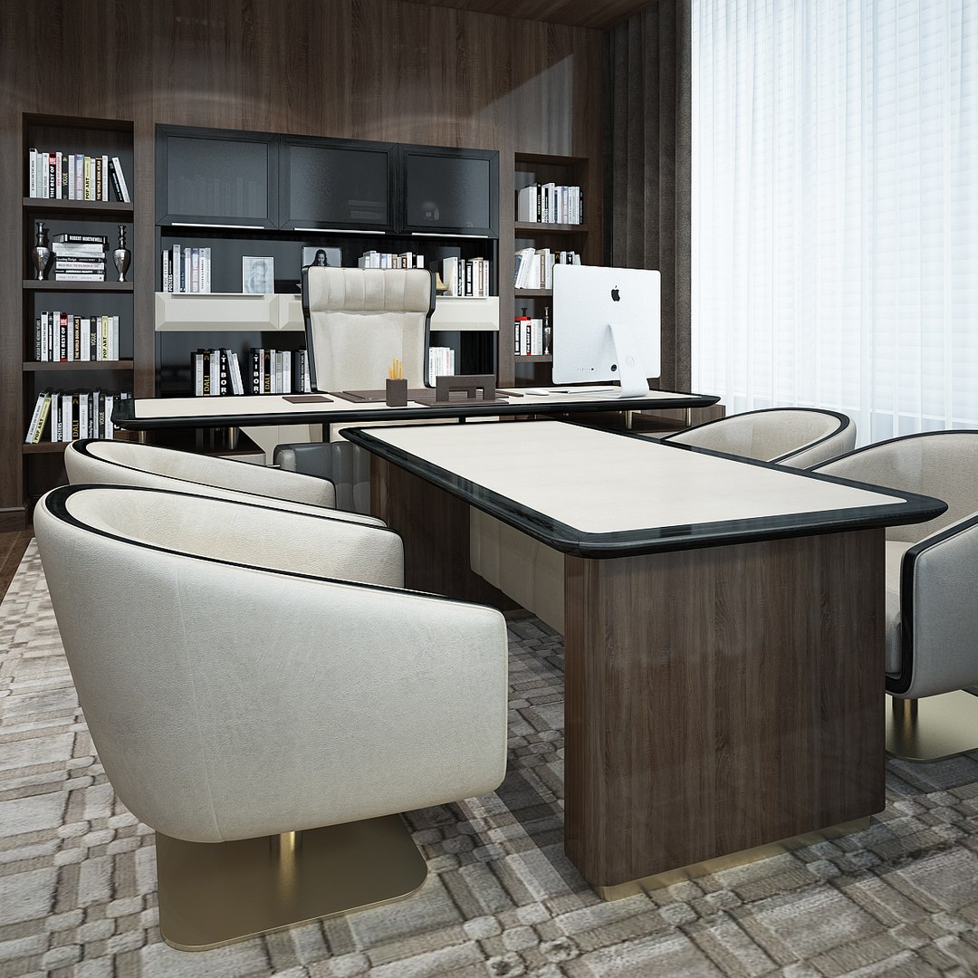 3D President Chair Desk Model - TurboSquid 1304541