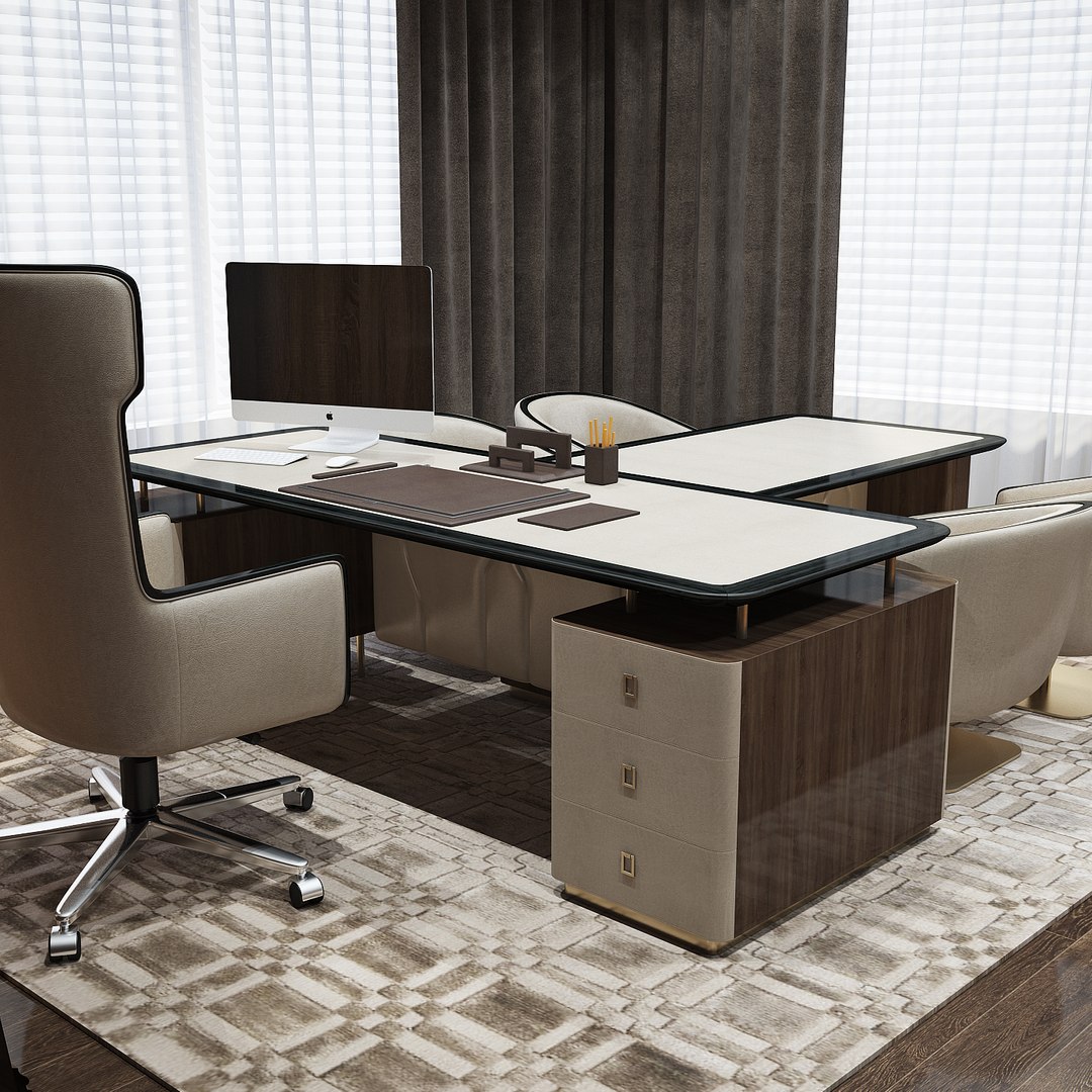 3D President Chair Desk Model - TurboSquid 1304541