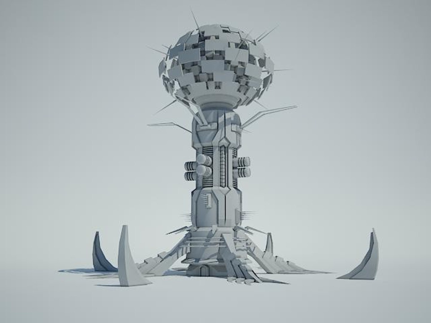 3ds Futuristic Sci Fi Building