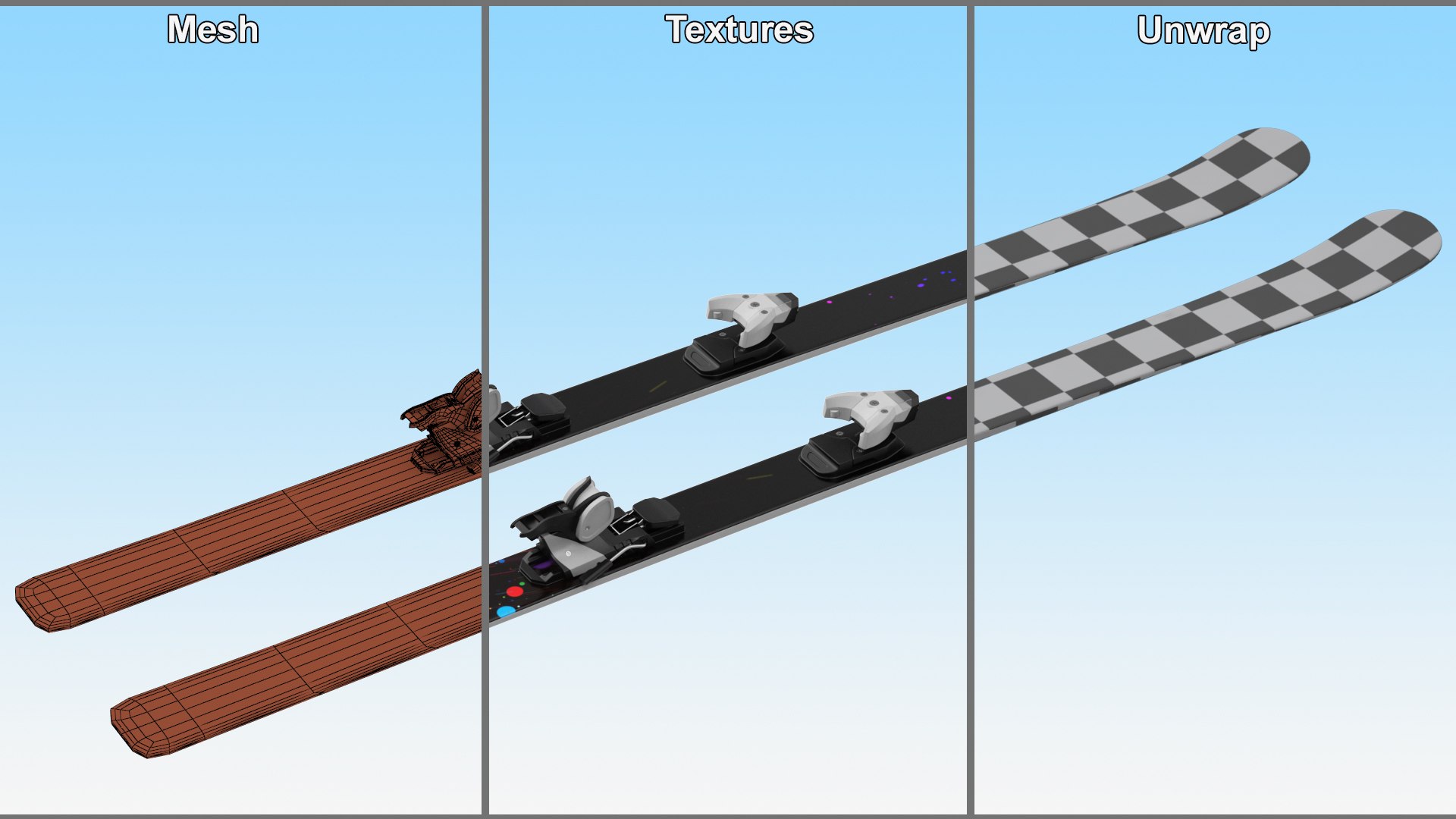 3D Snow Skis 8 Model - TurboSquid 2062047
