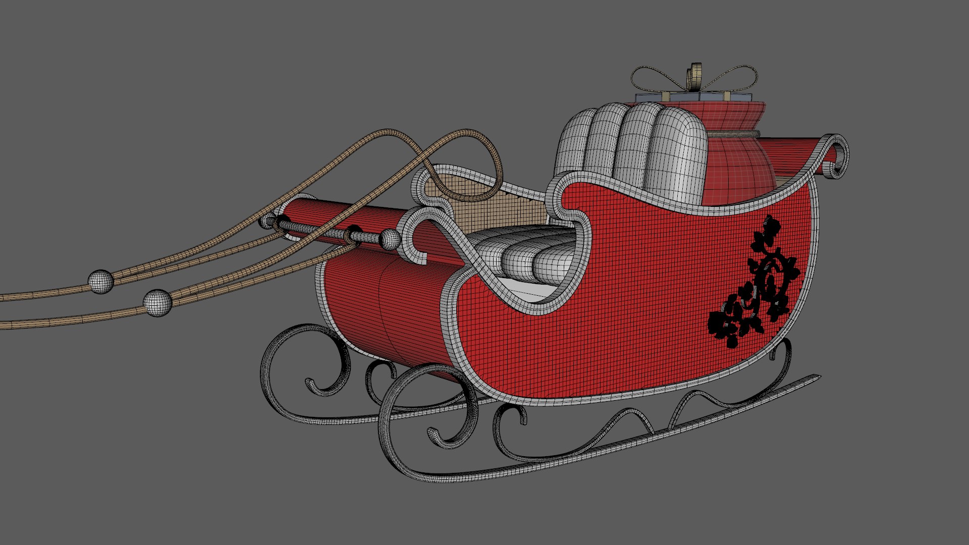 3D Model Santa Claus Sleigh With Gifts Low-poly 3D Model - TurboSquid ...