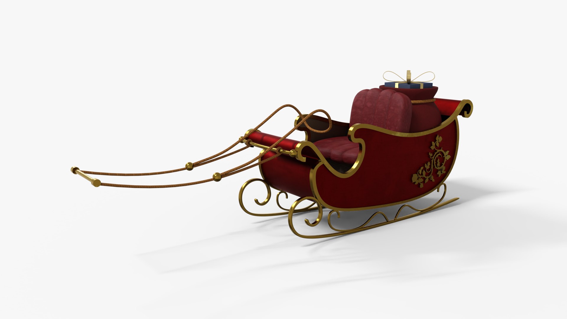 3D Model Santa Claus Sleigh With Gifts Low-poly 3D Model - TurboSquid ...