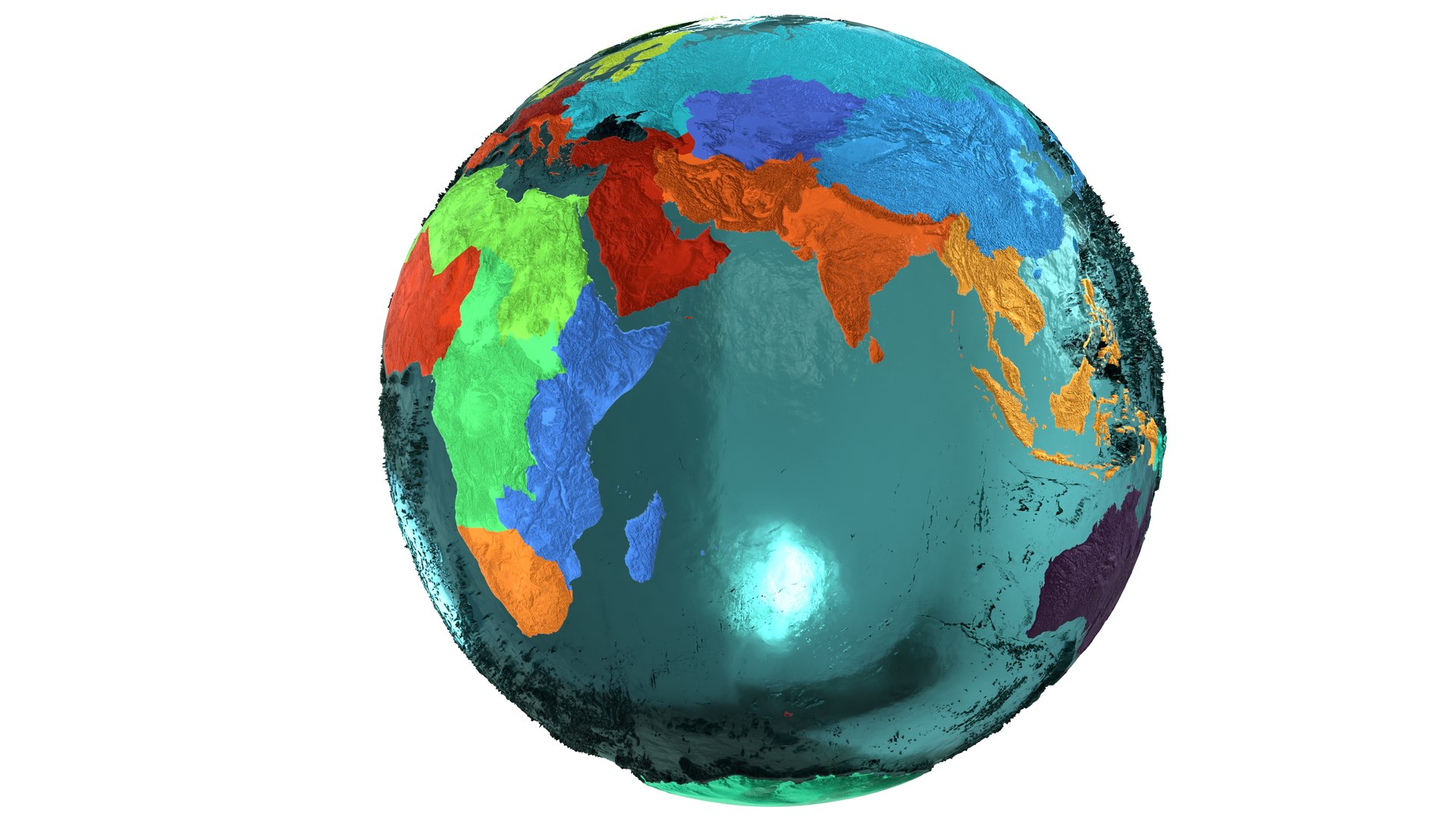 Earth Water 3D Globe Regions 3D Model - TurboSquid 2347566